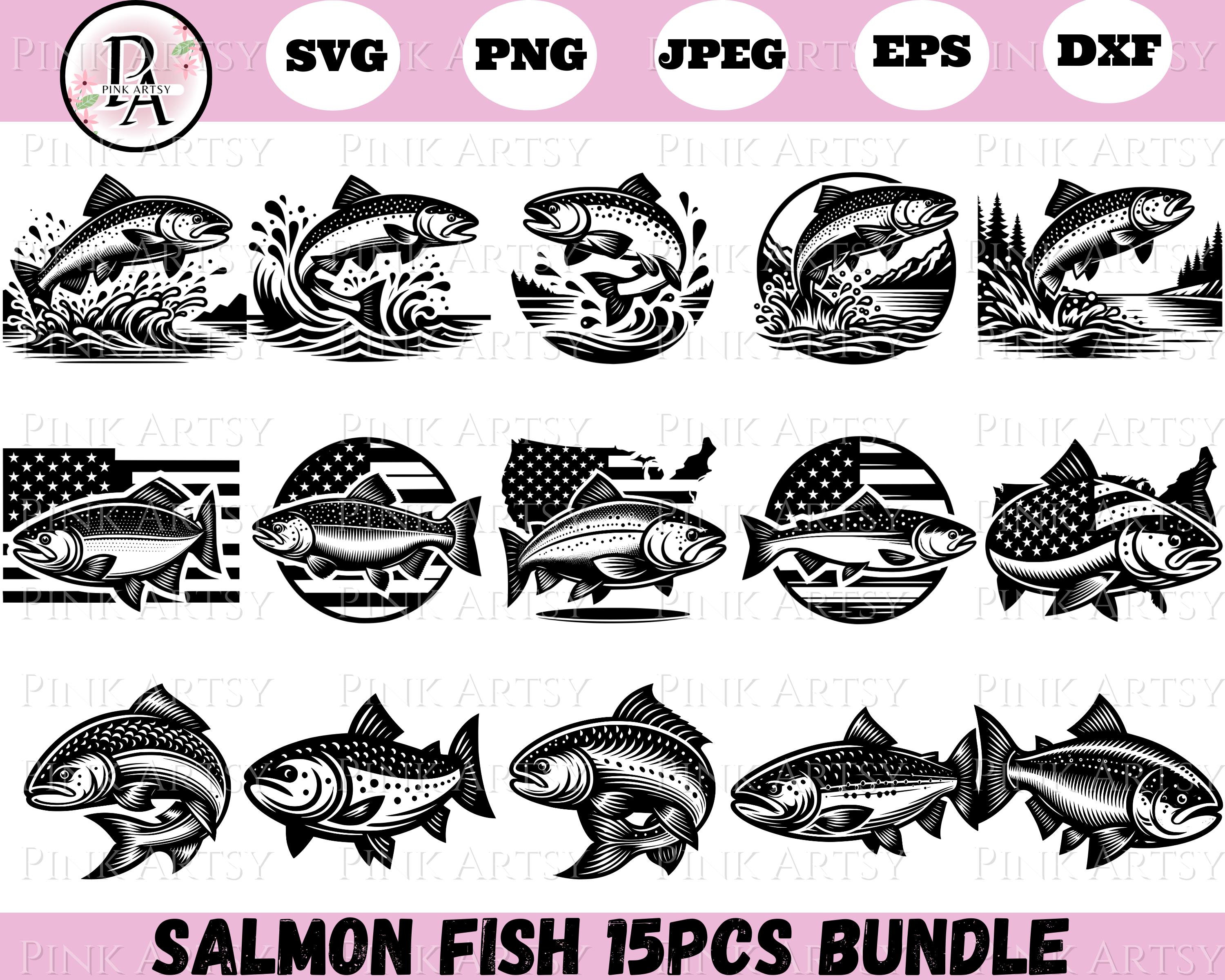 Salmon Fish Bundle Svg Png Salmon Svg Png Fish Bundle Svg Fish Clipart ...