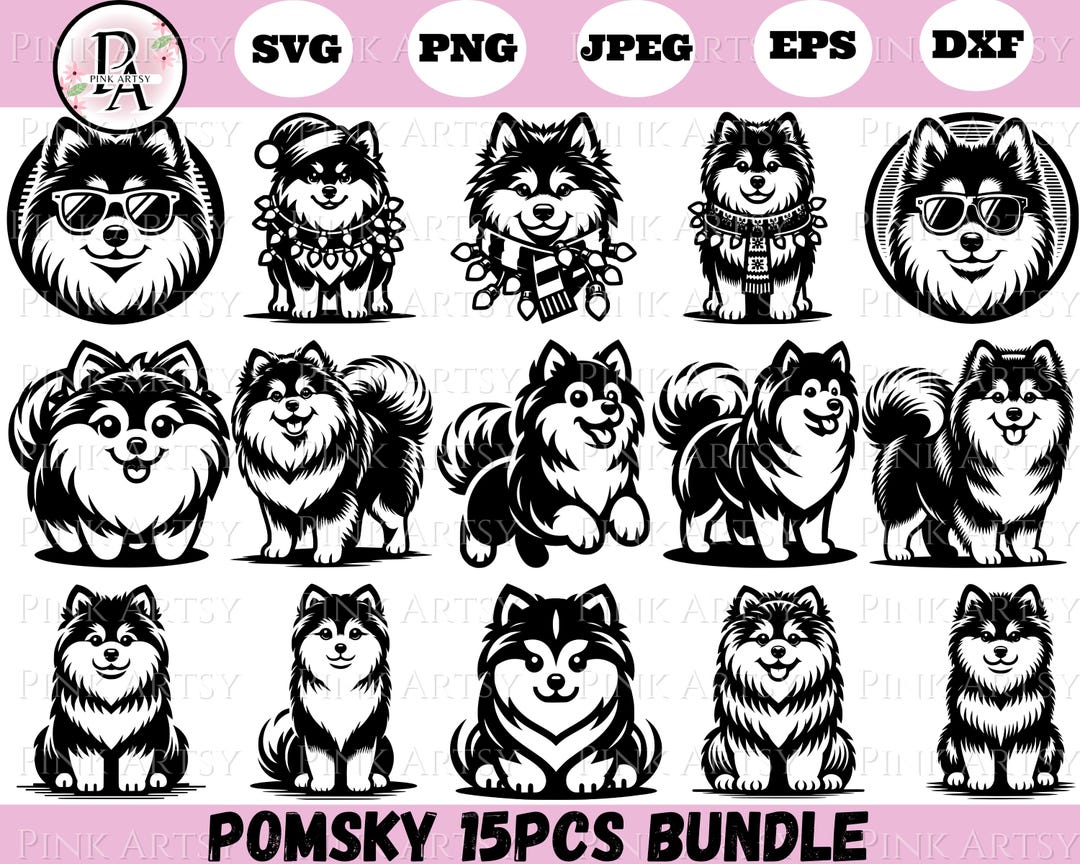 Pomsky Bundle Svg Png Jpeg Dxf Eps Pomsky Pet Dog House Pet Lover ...