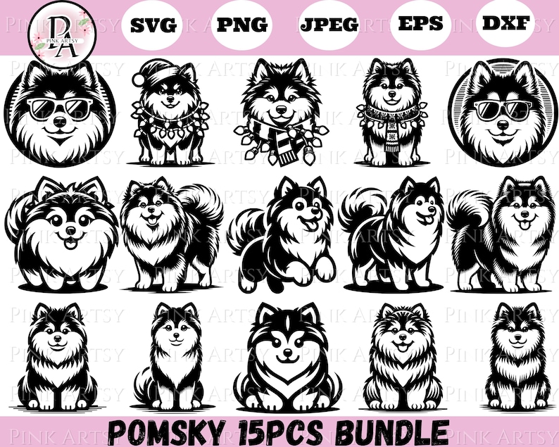 Pomsky Dog SVG Bundle, Pet Lover, Animal (svg, Png, Jpeg, Eps, Dxf ...