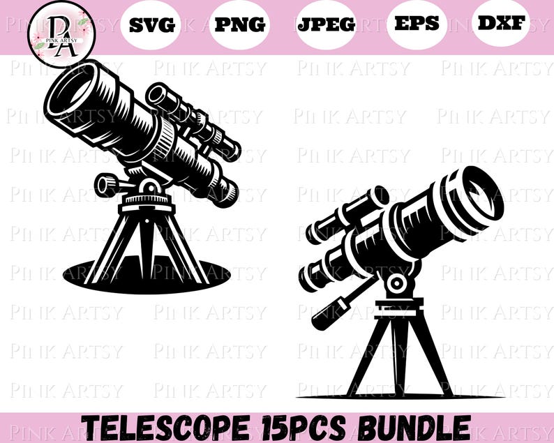 Telescope Bundle Svg Png Jpeg Dxf Eps Telescope USA Telescope Night Sky ...