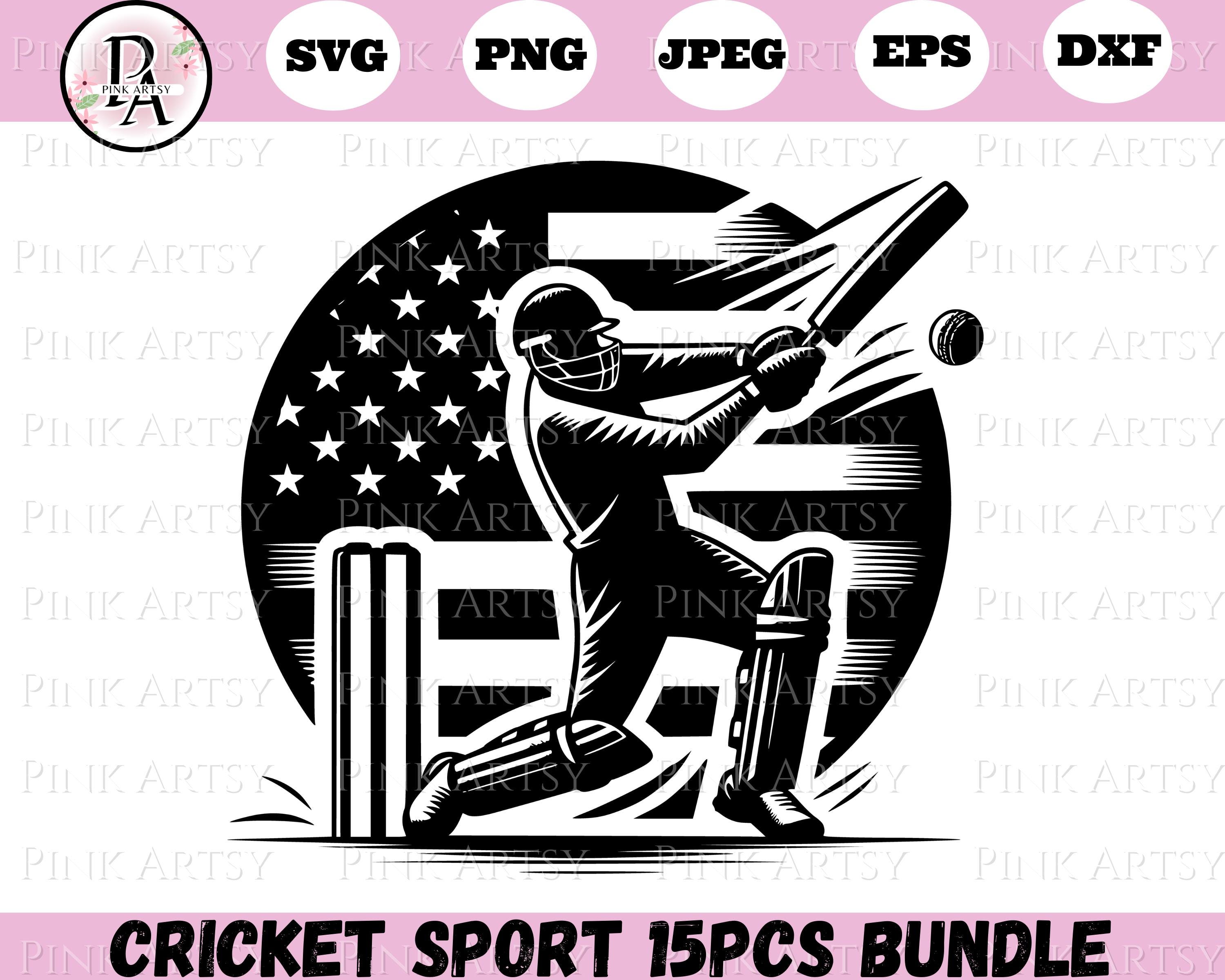 Cricket Sport Bundle Svg Png Jpeg Dxf Eps Cricket Game Clipart Cricket ...