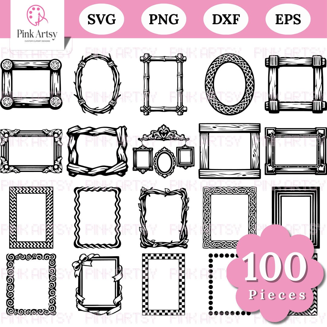 Photo Frame SVG Mega Bundle | 100 Vintage & Modern Border Cut Files ...