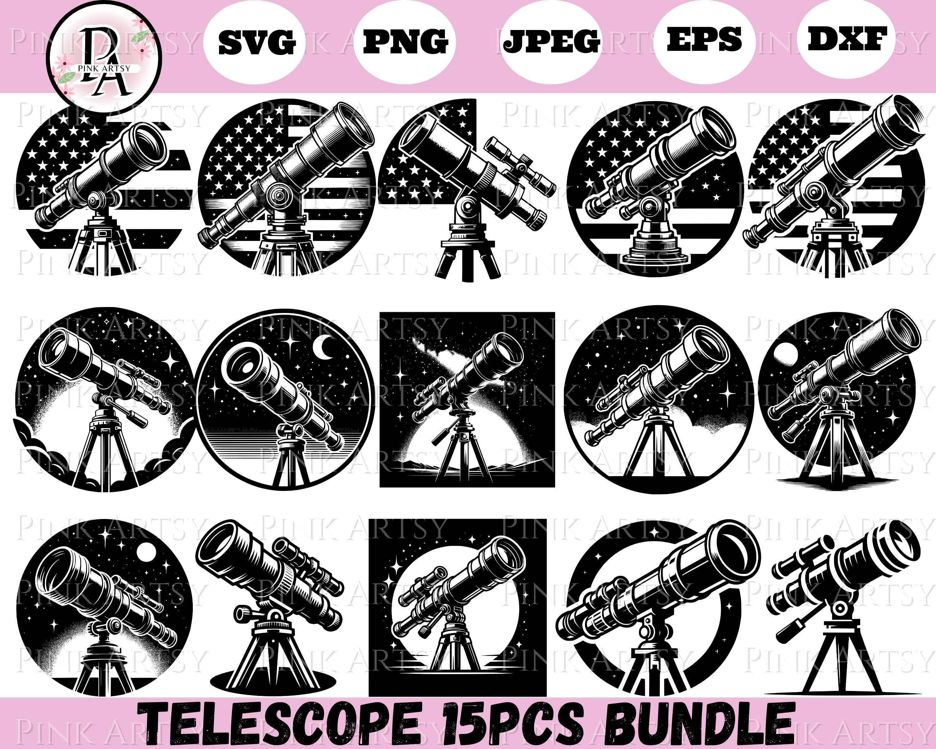 Telescope Bundle Svg Png Jpeg Dxf Eps Telescope USA Telescope Night Sky ...