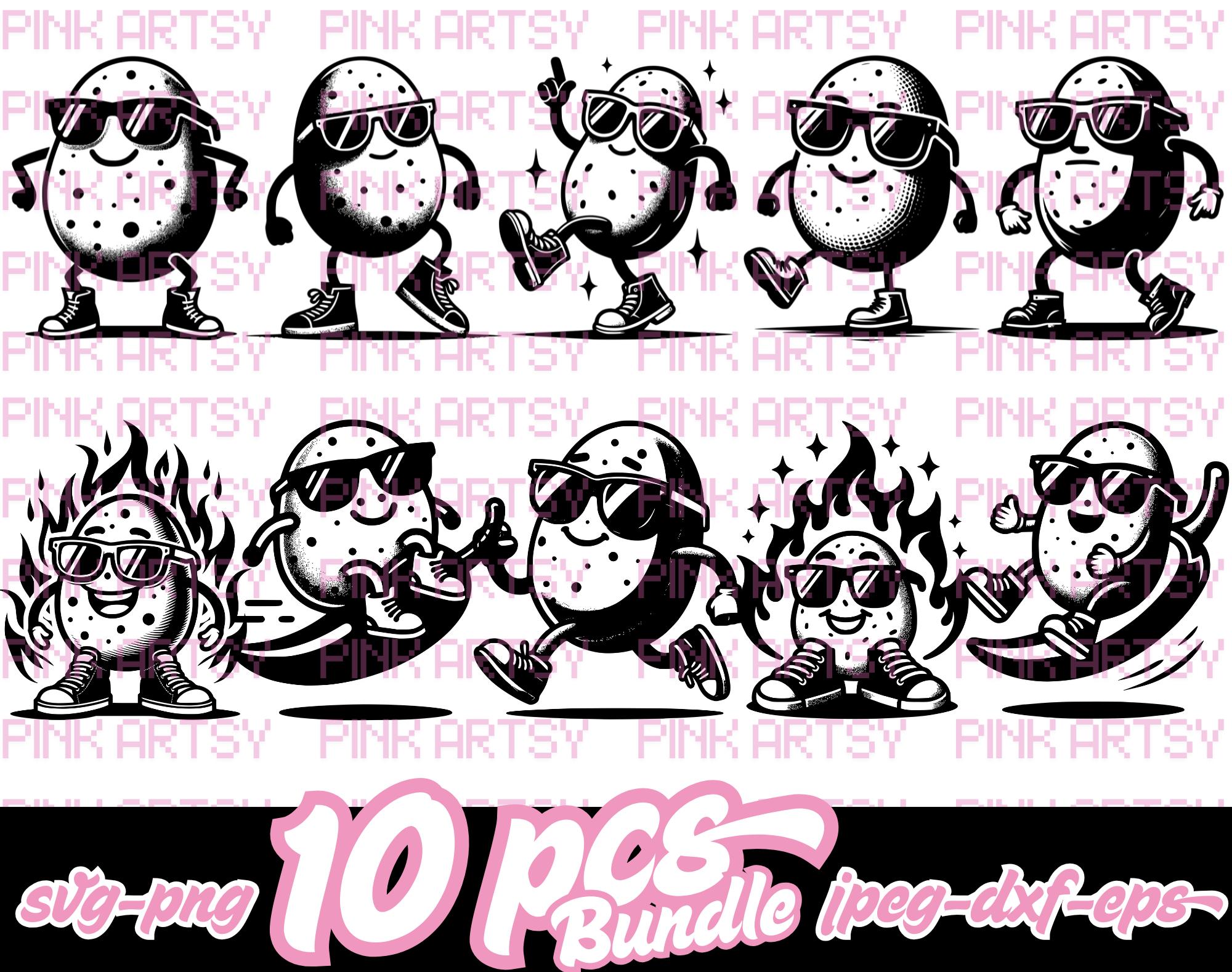 Cute Potato Bundle Potato Dancing Clipart Potato Vector Cute Potato Svg ...