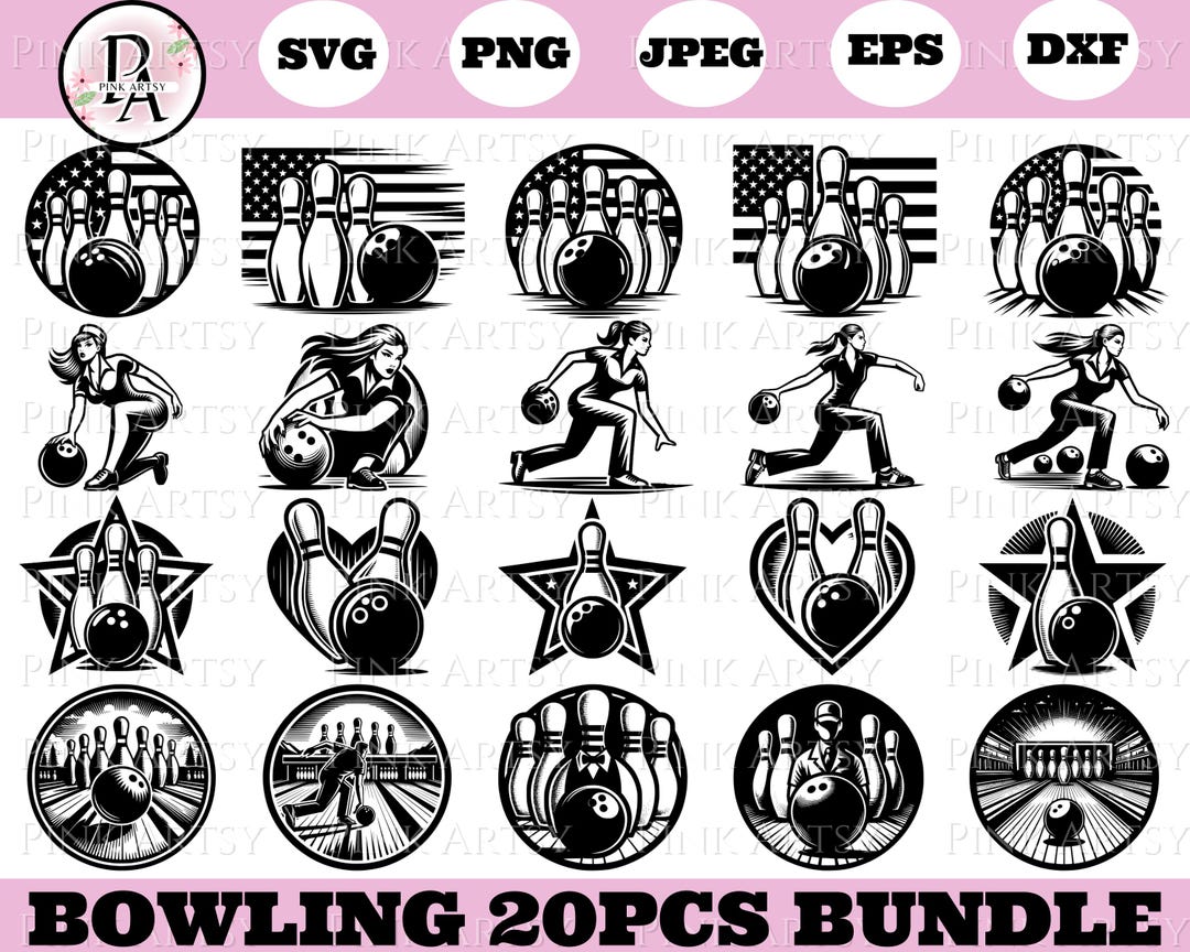 Bowling Sport Bundle Svg Png Bowling Clipart Bowling Pin Svg Bowling ...