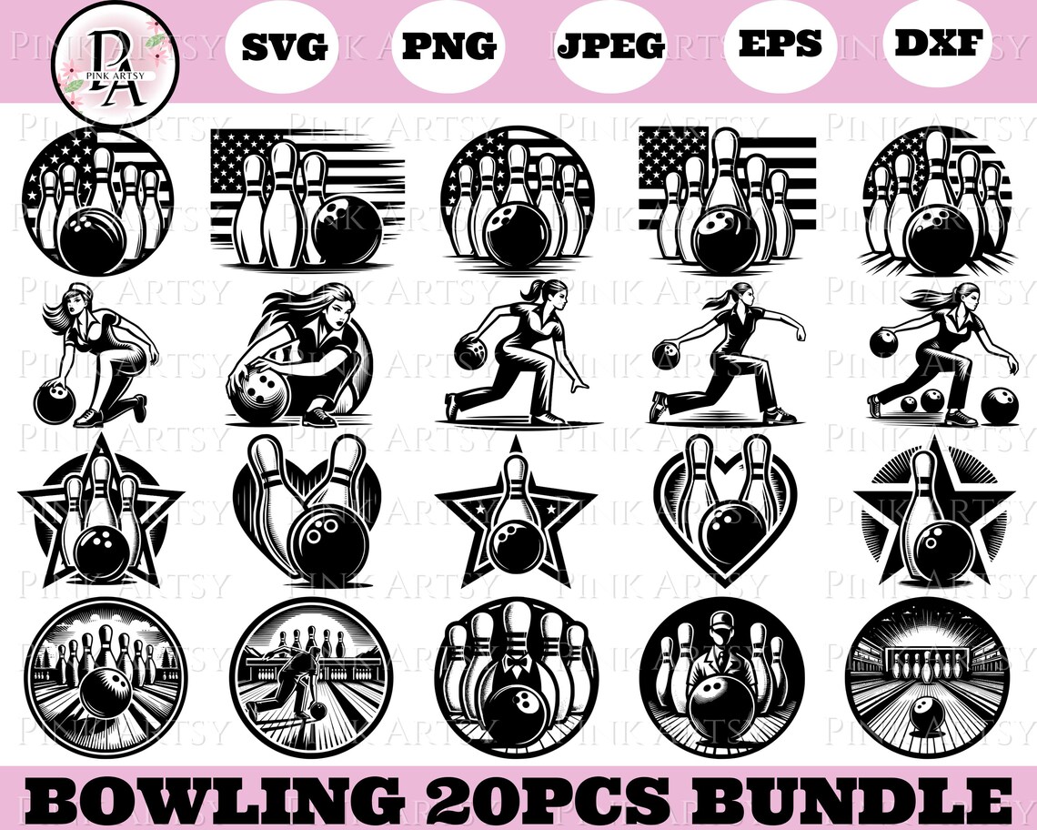 Bowling Sport Bundle Svg Png Bowling Clipart Bowling Pin Svg Bowling ...