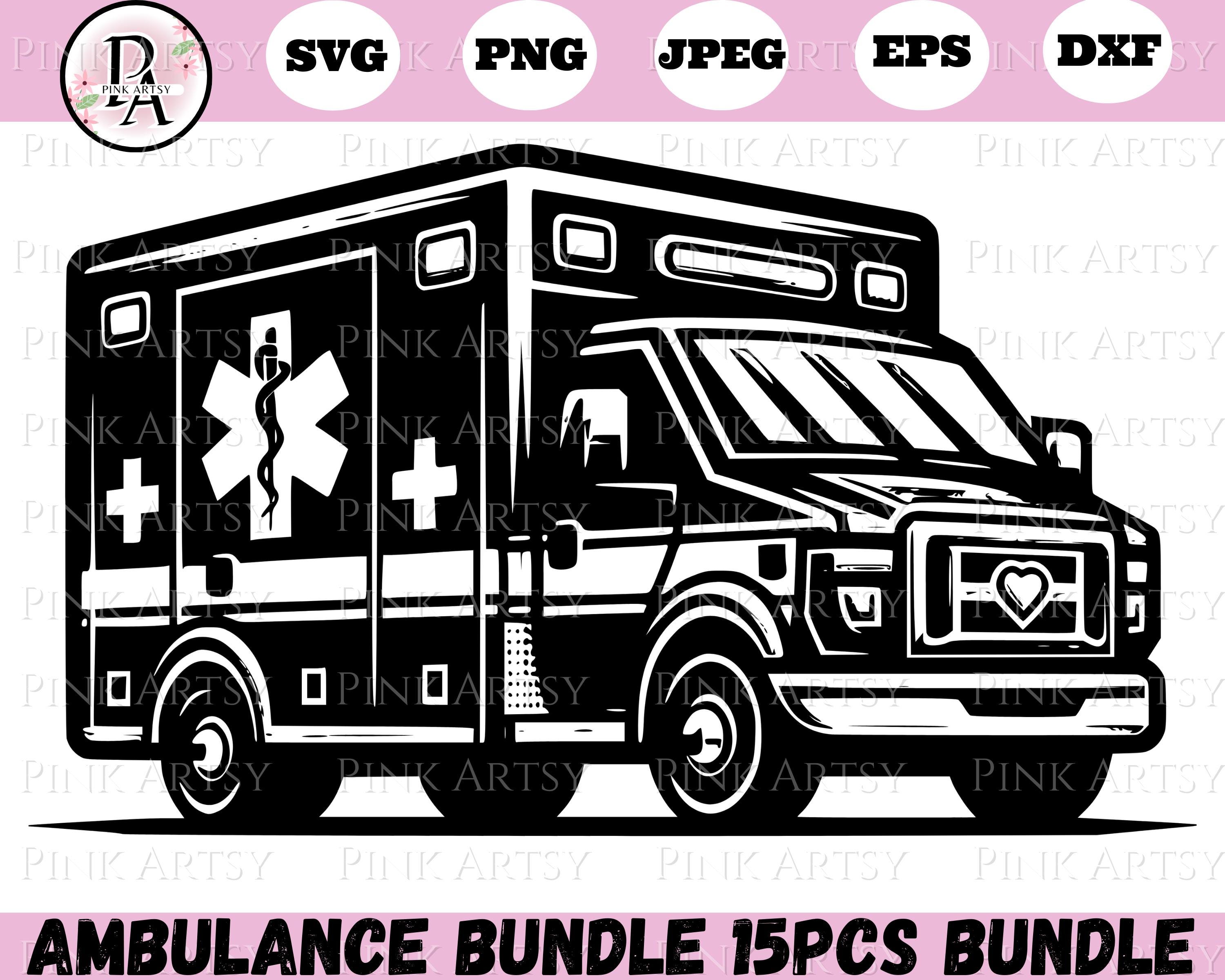 Ambulance Bundle Svg Png Jpeg Emergency Vehicle Ambulance Hospital Car ...