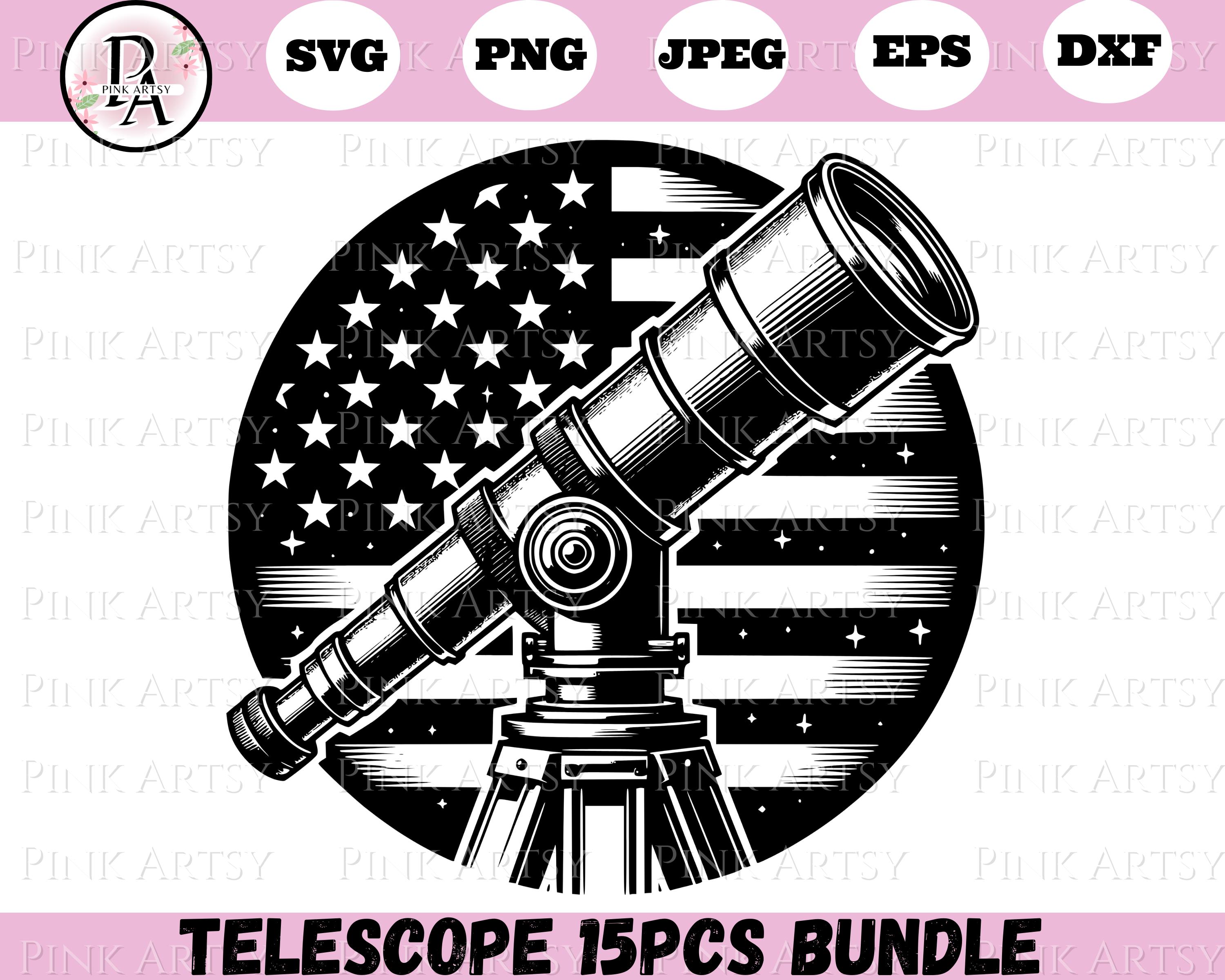 Telescope Bundle Svg Png Jpeg Dxf Eps Telescope USA Telescope Night Sky ...