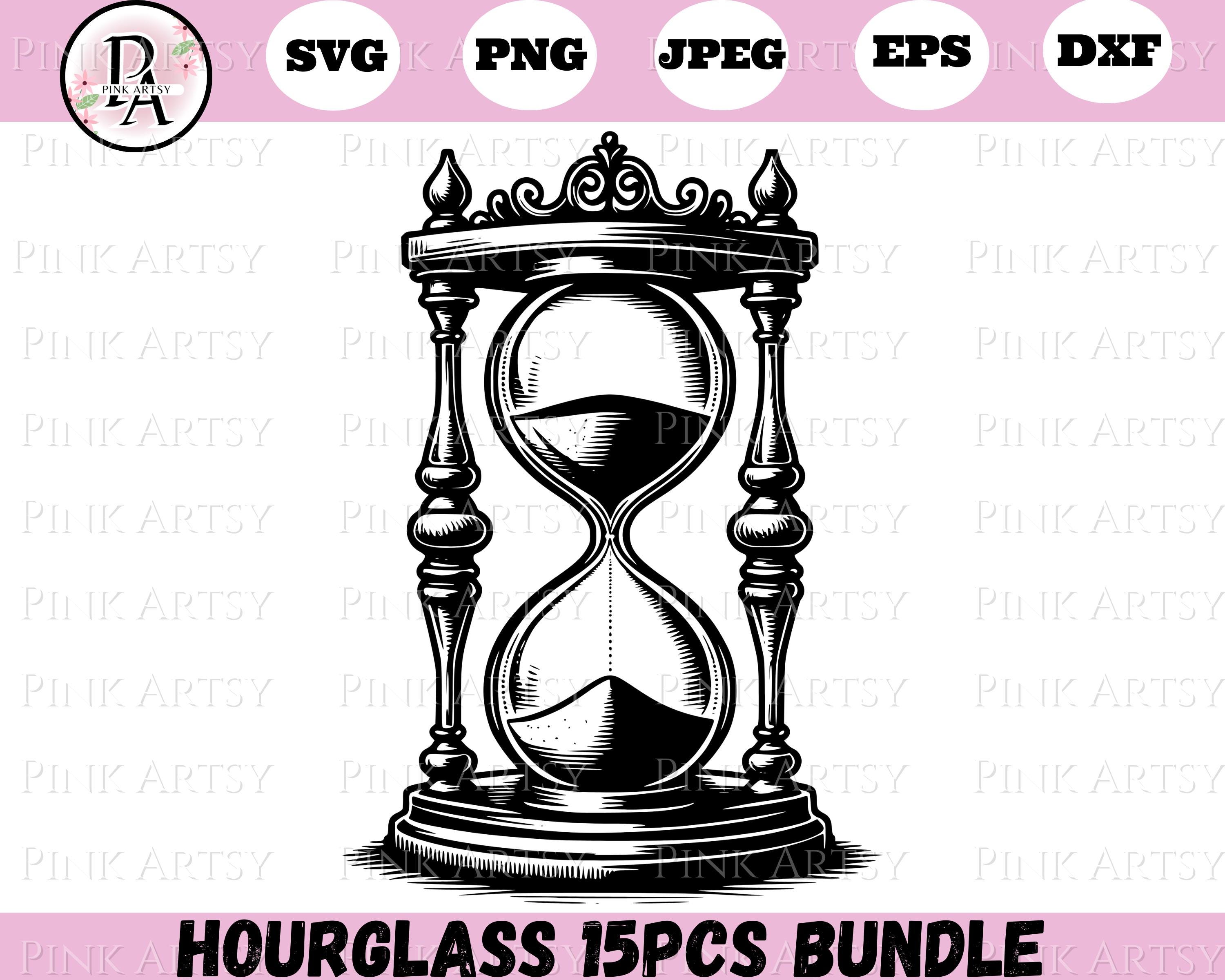 Hourglass Bundle Svg Png Jpeg Dxf Eps Magical Hourglass Hourglass Line ...