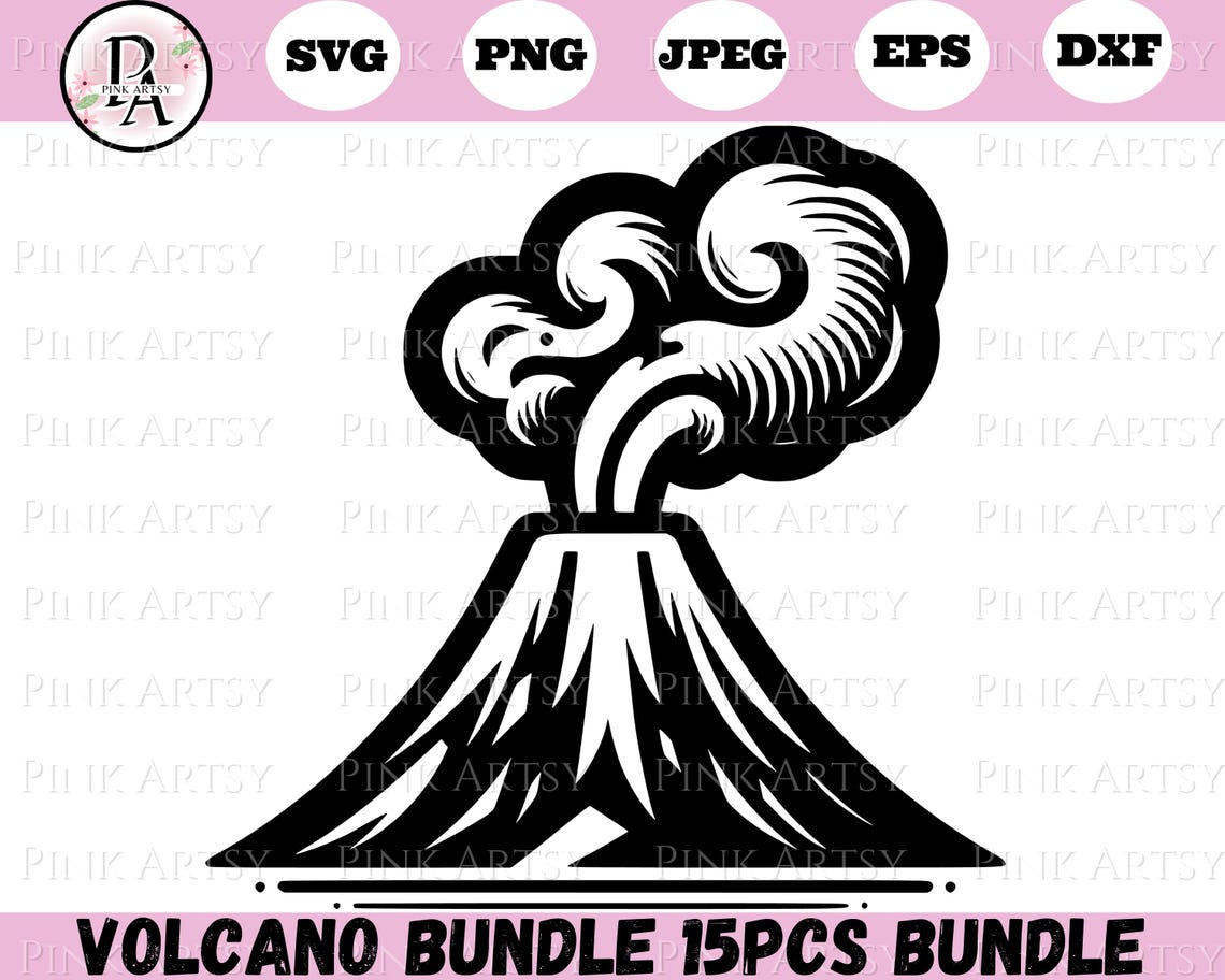 Volcano Bundle Svg Png Jpeg Dxf Eps Volcano Clipart Volcano Cricut ...