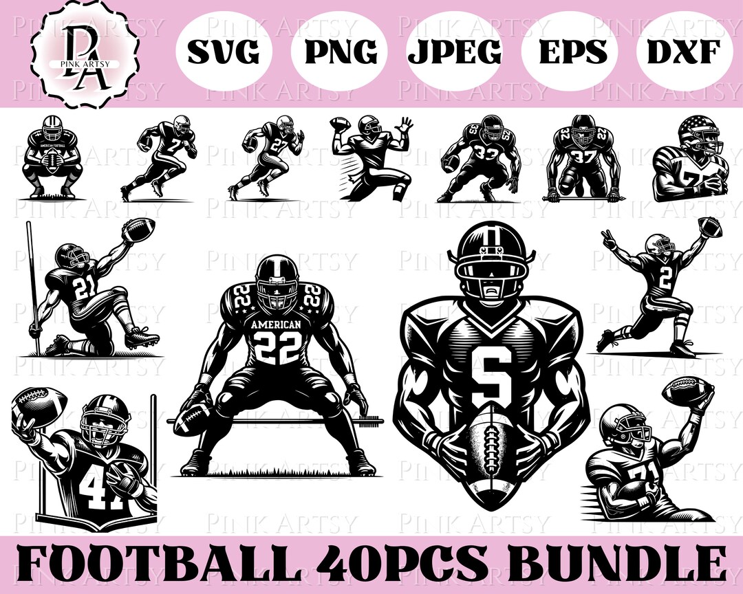Football Clipart Bundle: Sport SVG PNG Vector (40pcs) (digital Download ...