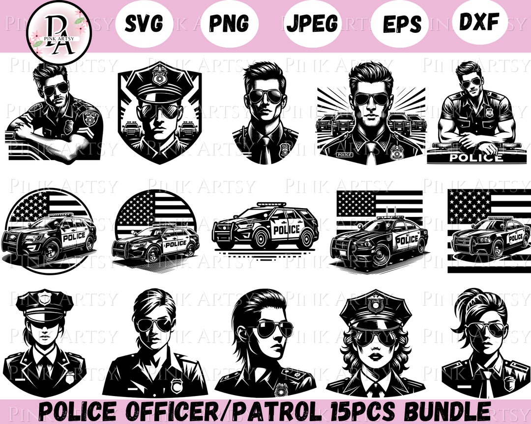 Police Officer SVG Bundle: Patrol Car Clipart (digital Download) - Etsy