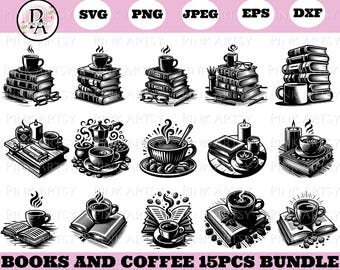 Coffee, Books, Magic | Png Svg Bundle - Etsy