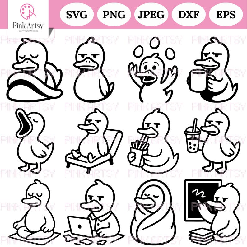 Funny Duck SVG Bundle - 60 Designs Custom Cricut Files (digital ...
