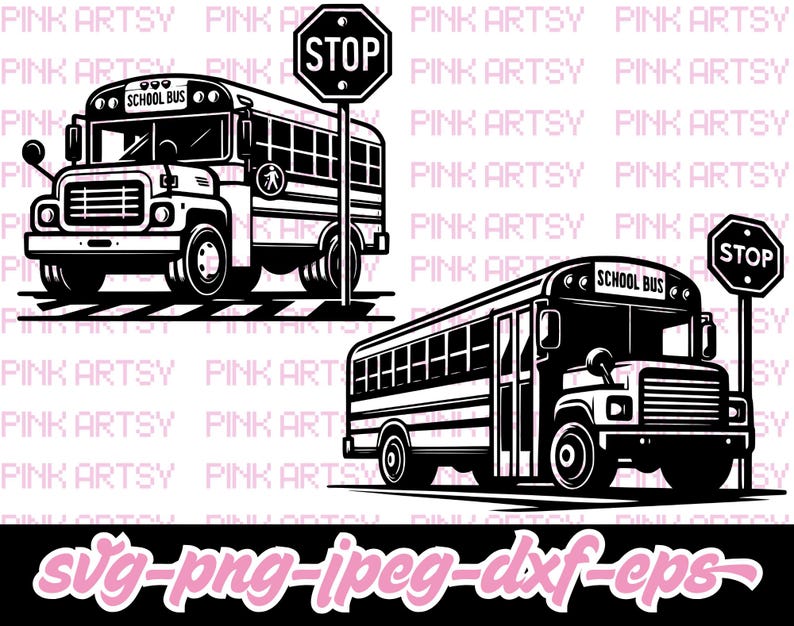 School Bus Bundle Svg Png Jpeg Dxf Ep School Bus Front View School Bus ...