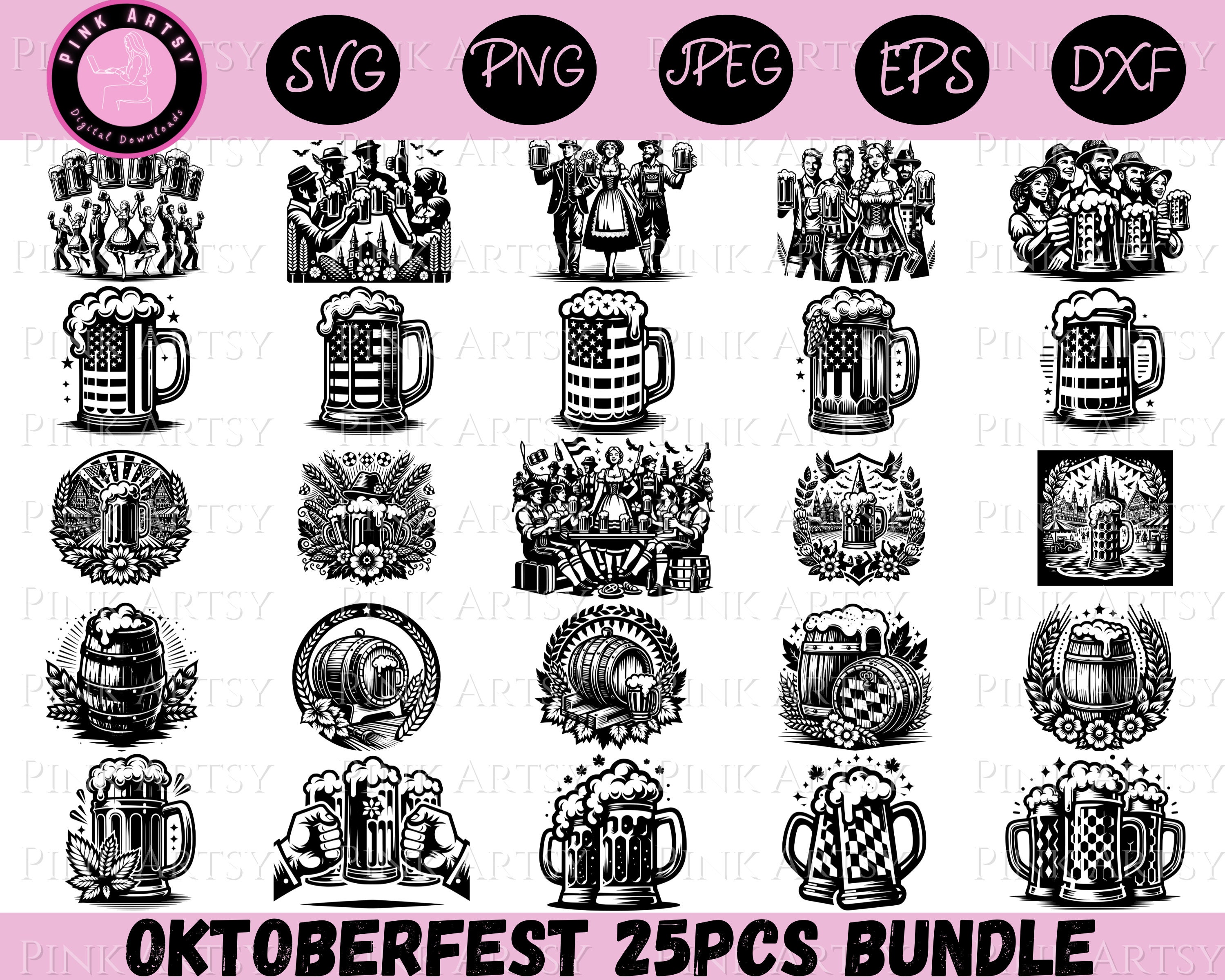 Oktoberfest Bundle Svg, Beer Mug Svg Png Jpg Dxf Eps, Beer Festival ...