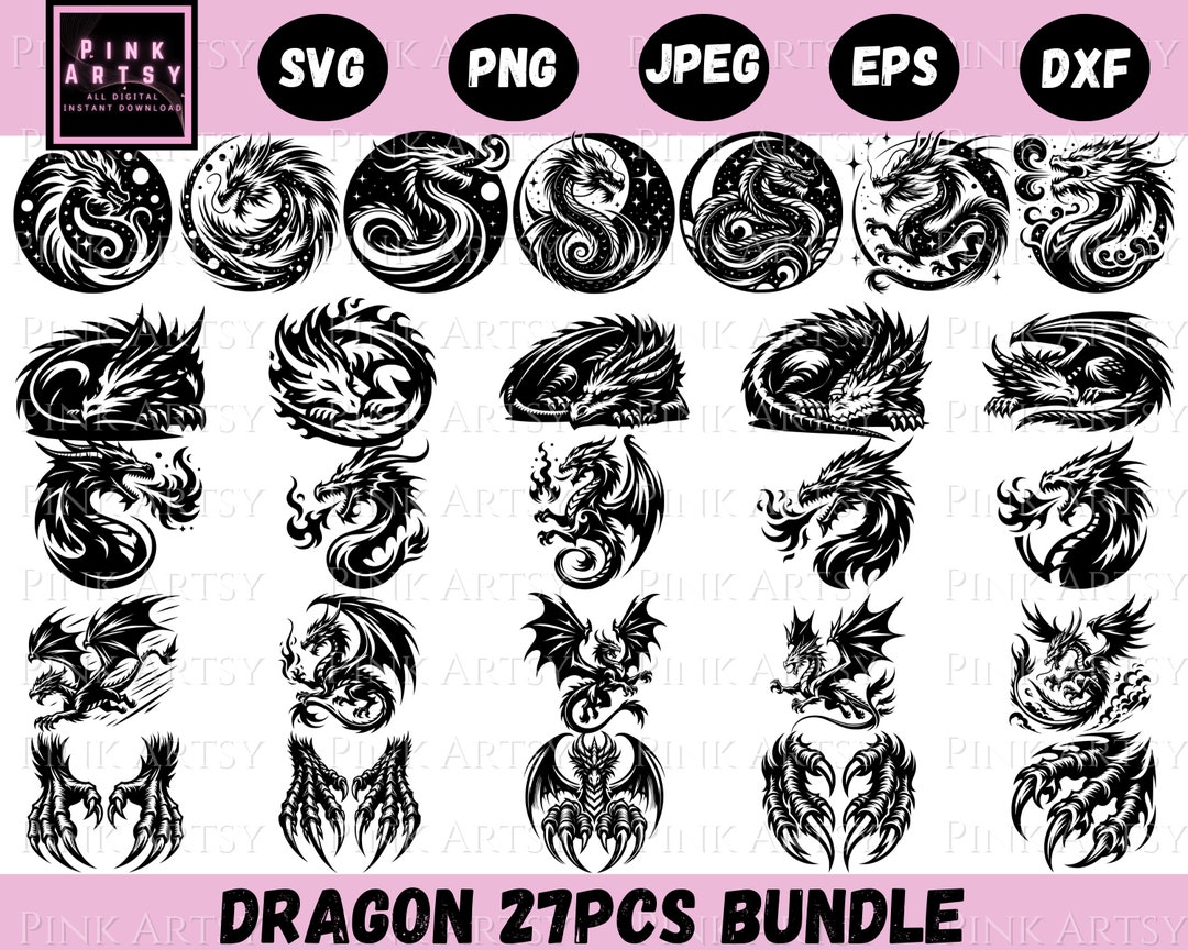 Dragon SVG Bundle, Celestial Clipart (digital Download) - Etsy