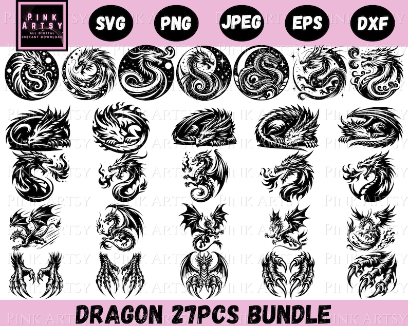 Dragon SVG Bundle, Celestial Clipart (digital Download) - Etsy