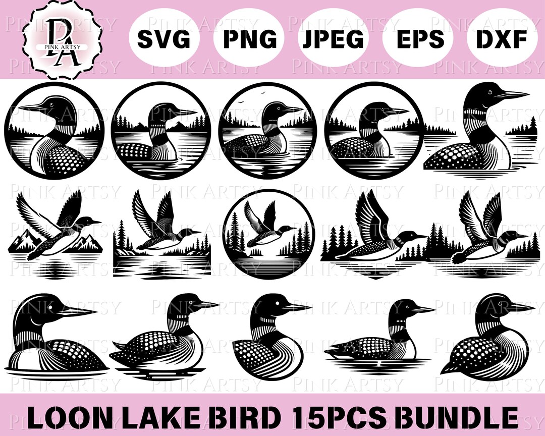 Loon Lake Bird Svg Loon Lake Bundle Svg Flying Loon Lake Bird Svg Png ...