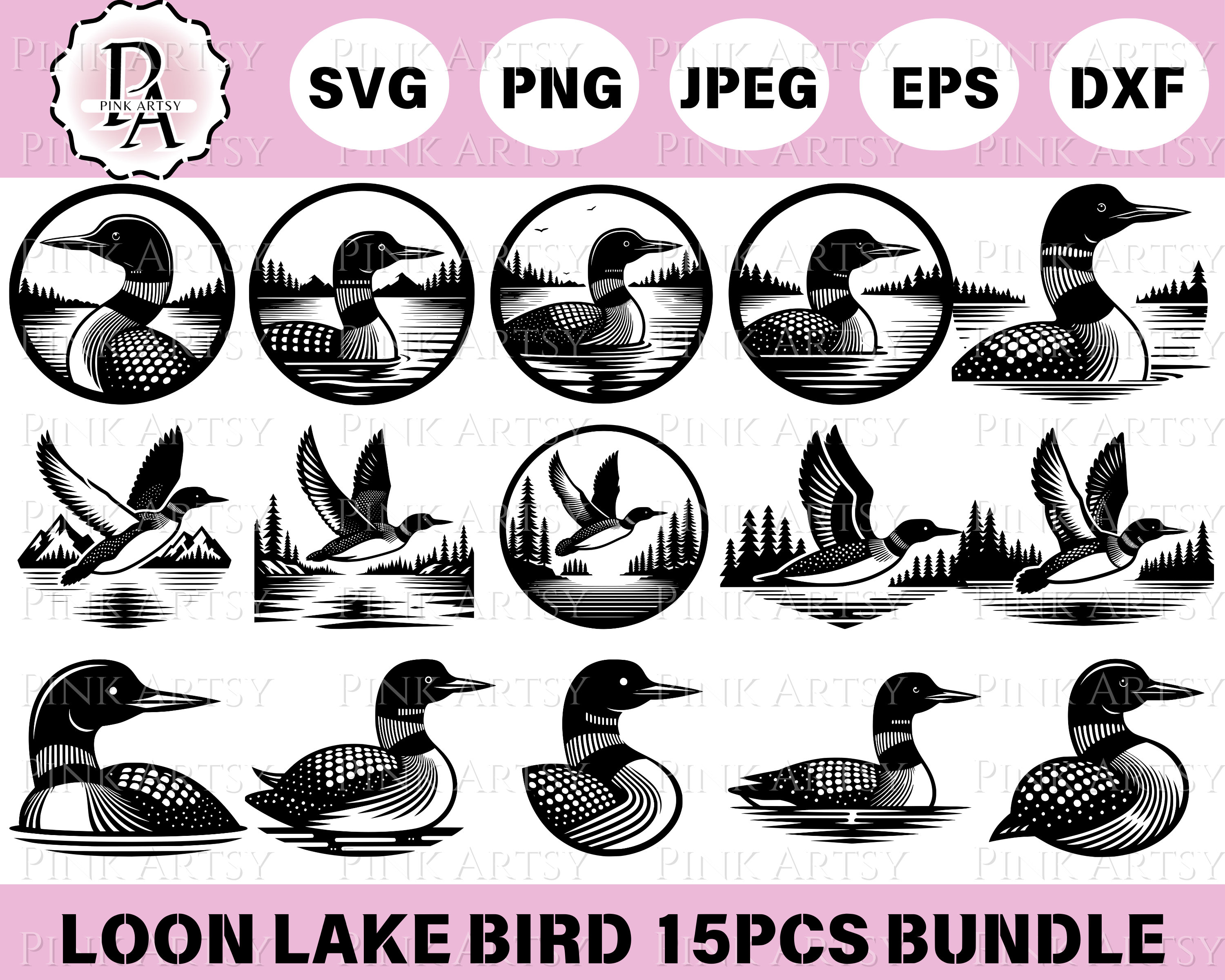Loon Lake Bird Svg Loon Lake Bundle Svg Flying Loon Lake Bird Svg Png ...