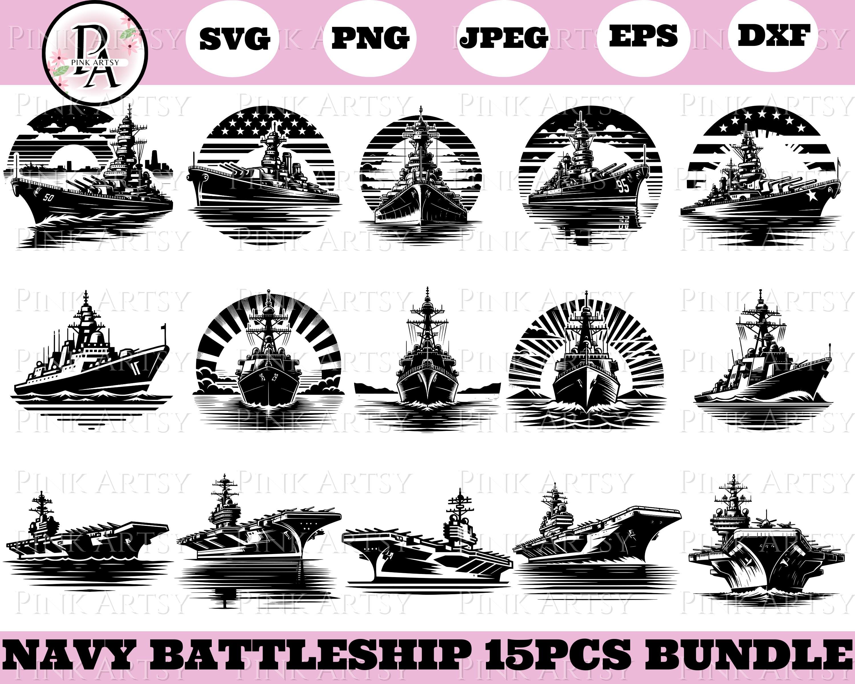 Battleship Bundle Svg Png Aircraft Carrier Ship Navy Warship Navy Ship ...