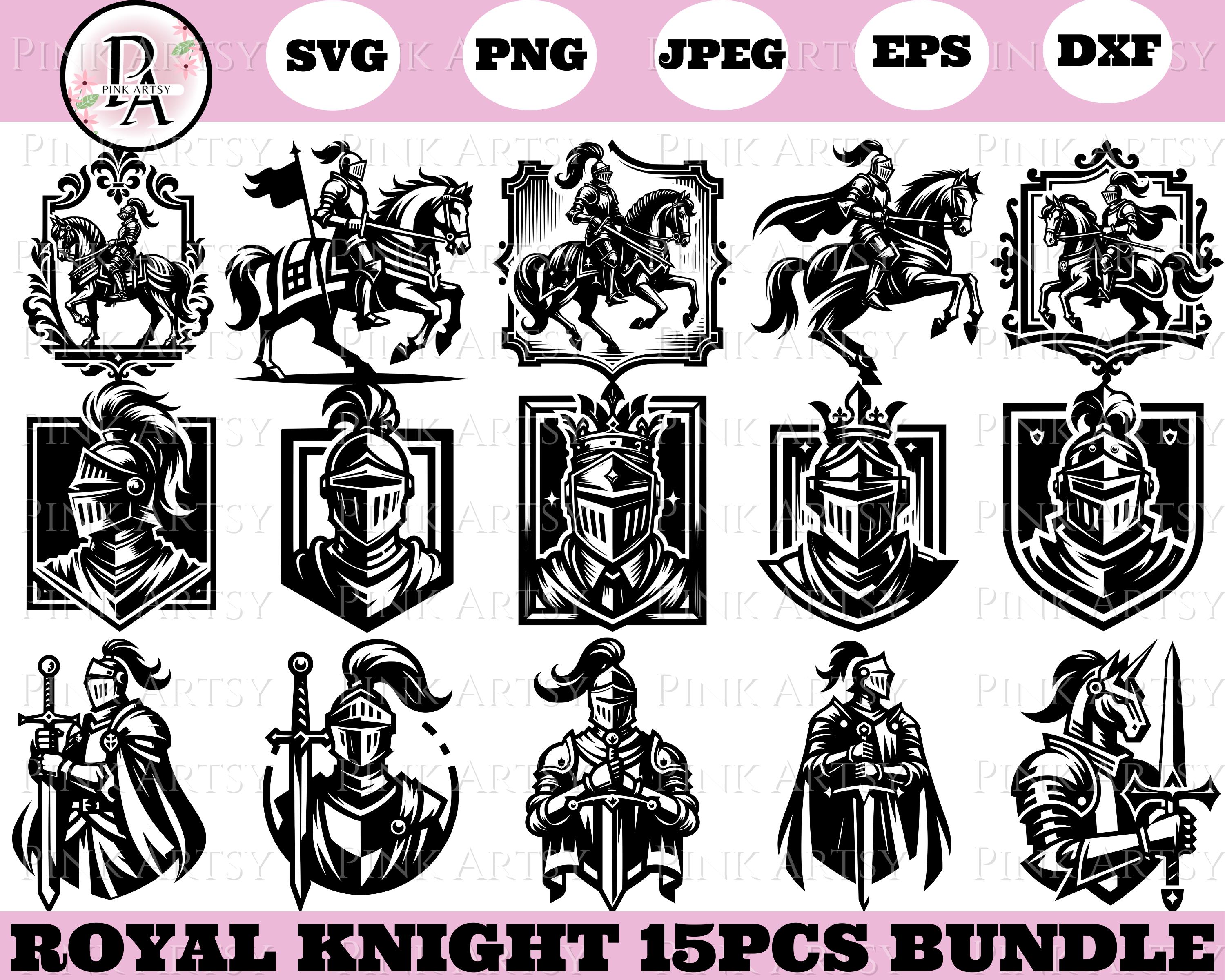 Royal Knight Bundle Svg Png Knight Sword Clipart Knight Soldier on ...