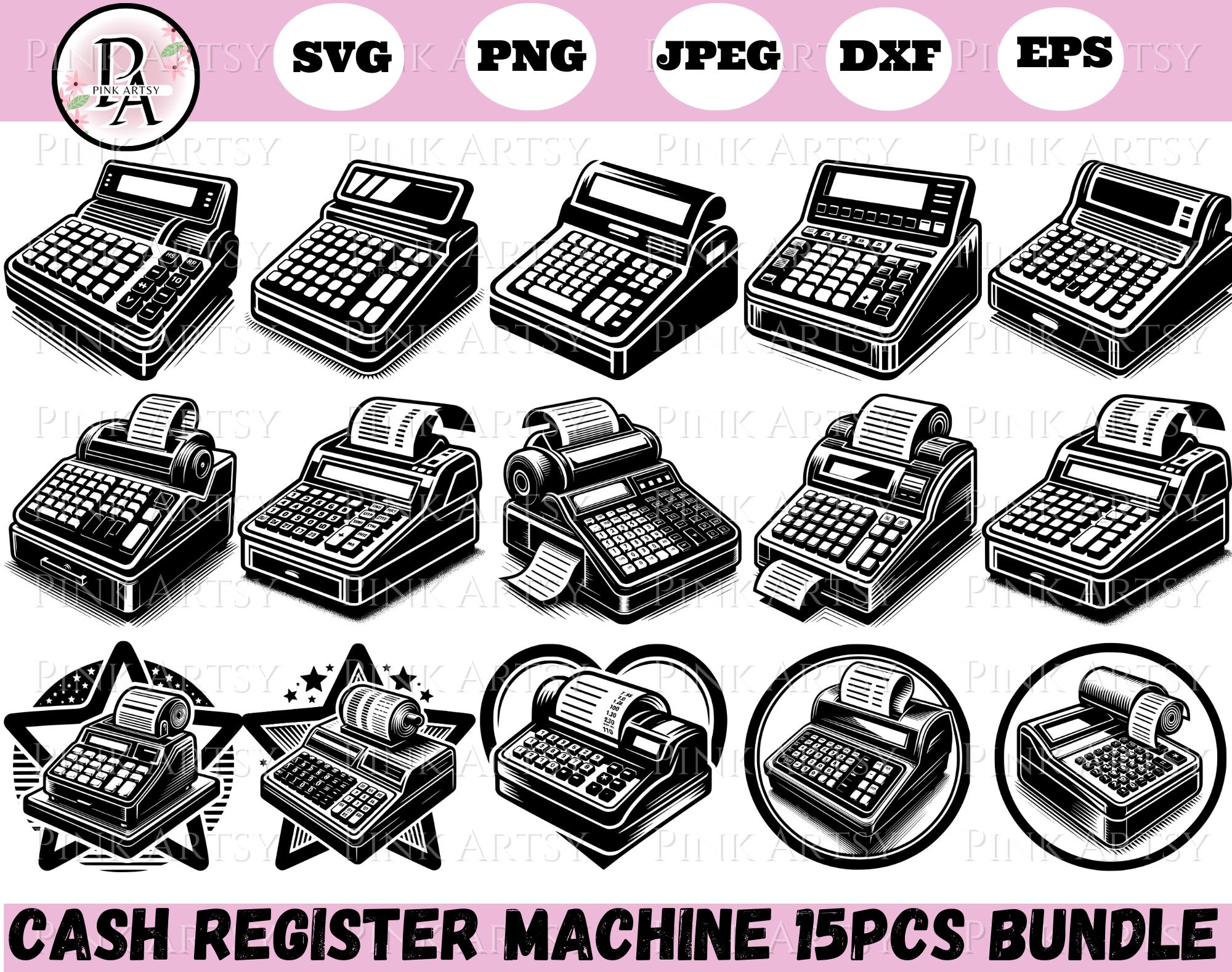 Cash Register Bundle Svg Png Jpeg Dxf Eps Cash Register Receipt Printer ...
