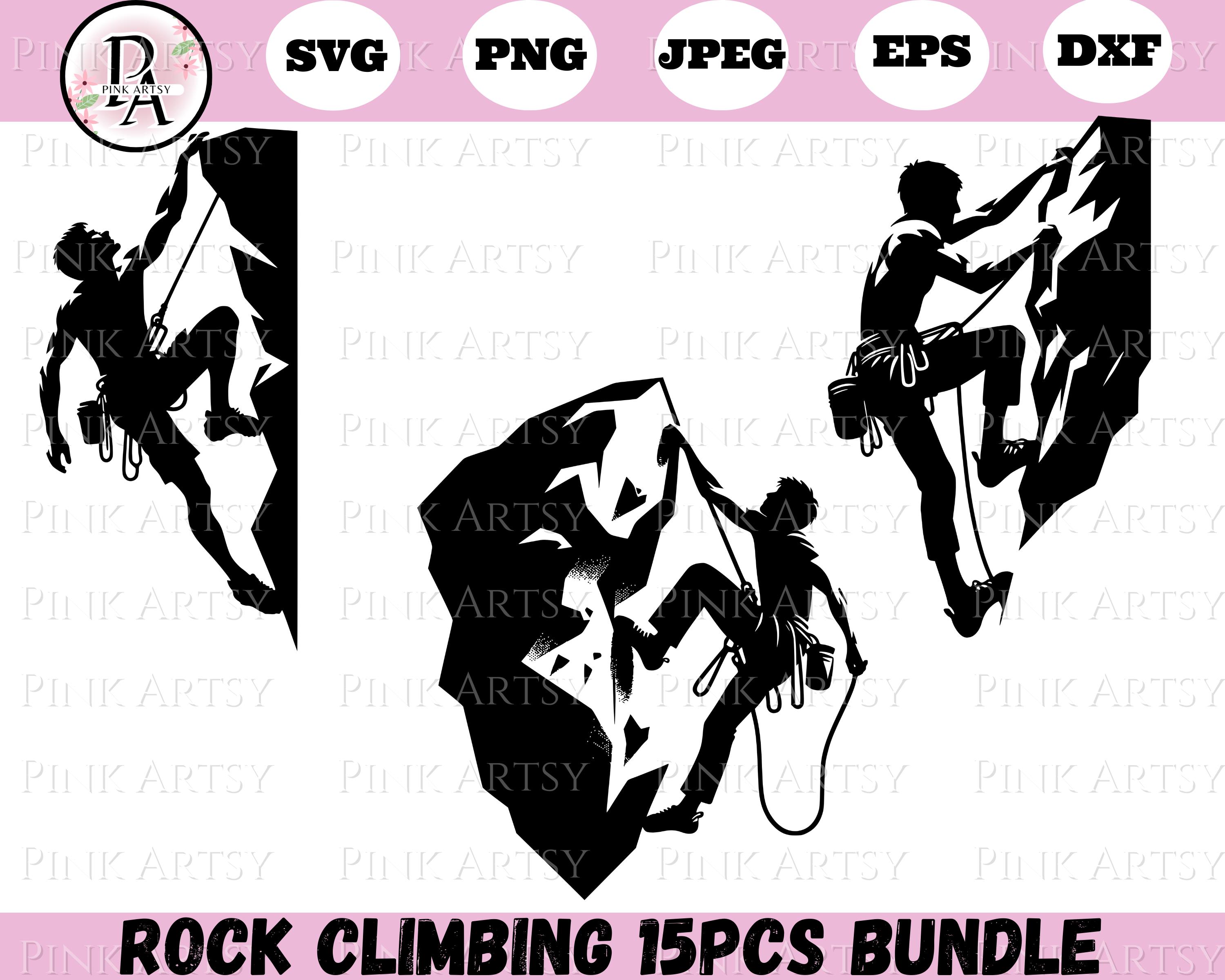Rock Climbing Bundle Svg Png Jpeg Dxf Eps Rock Climbing Cricut or Laser ...