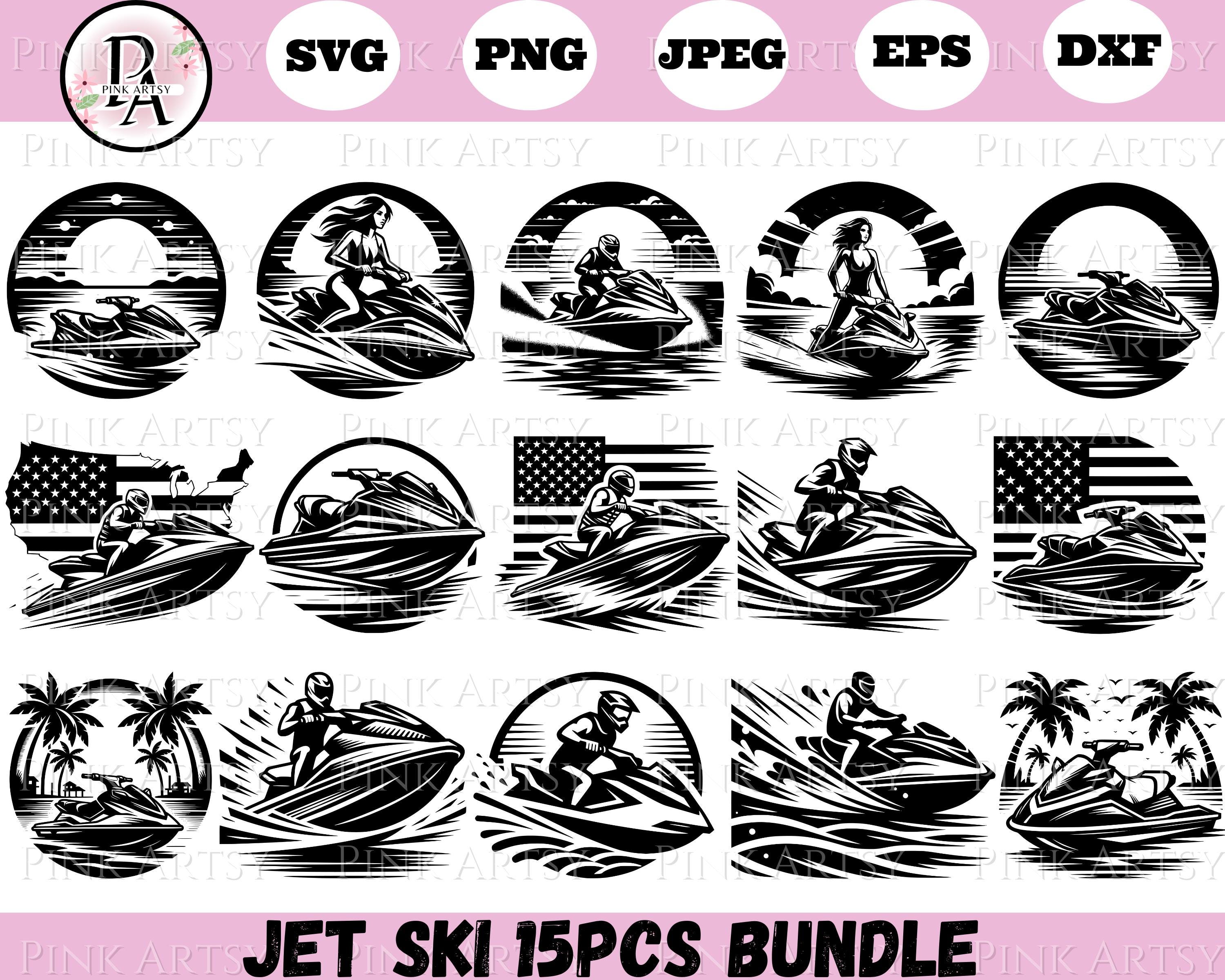 Jet Ski Bundle Svg Png Jpeg Dxf Eps Jet Ski USA Jet Ski on Beach Jet ...
