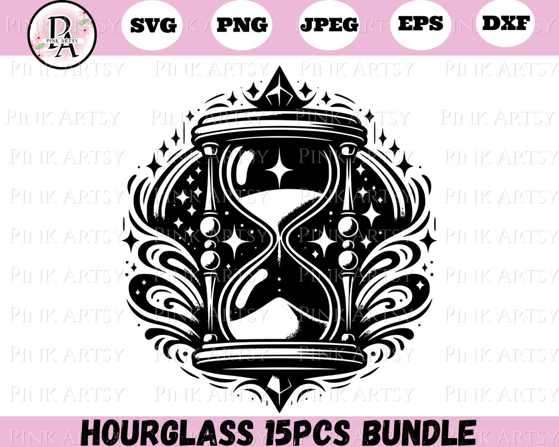 Hourglass Bundle Svg Png Jpeg Dxf Eps Magical Hourglass Hourglass Line ...