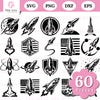 Outer Space SVG Clipart: Planets, Astronauts, Rockets (PNG) - Etsy