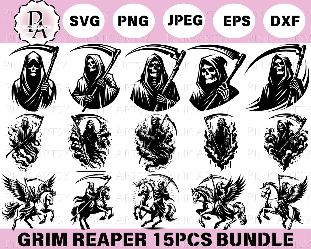 Grim Reaper SVG Bundle: Pegasus, Cricut, Shirt Design (digital Download ...