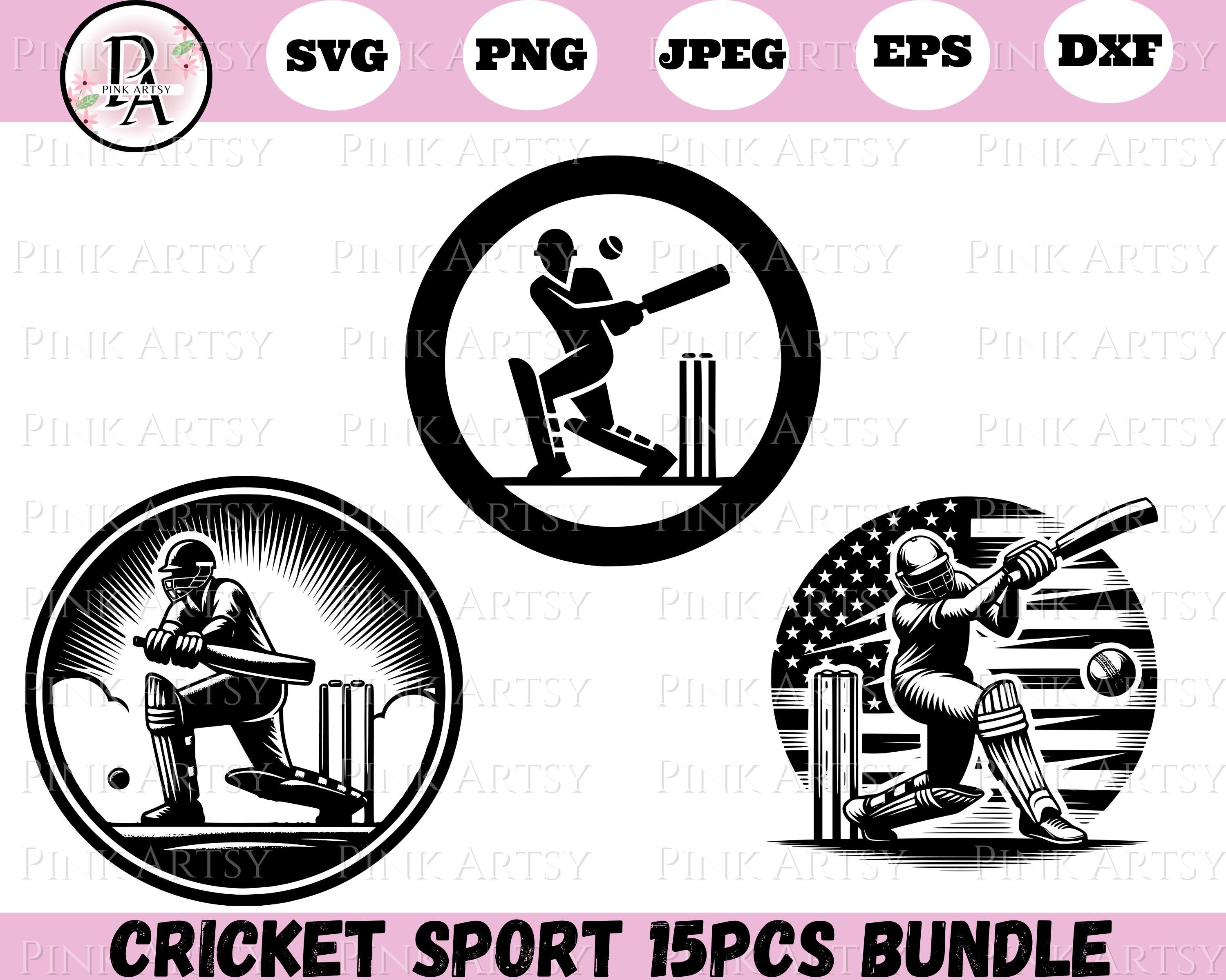 Cricket Sport Bundle Svg Png Jpeg Dxf Eps Cricket Game Clipart Cricket ...