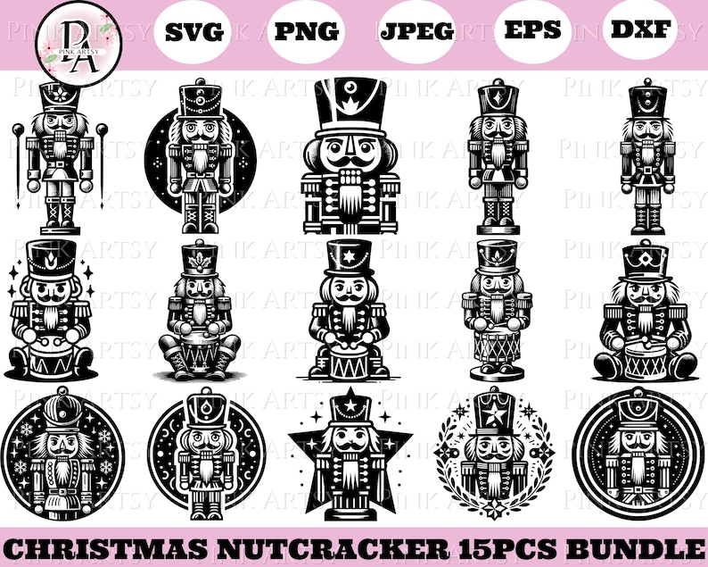 Christmas Nutcracker SVG Bundle, Decoration for Xmas Vector Cut Files ...