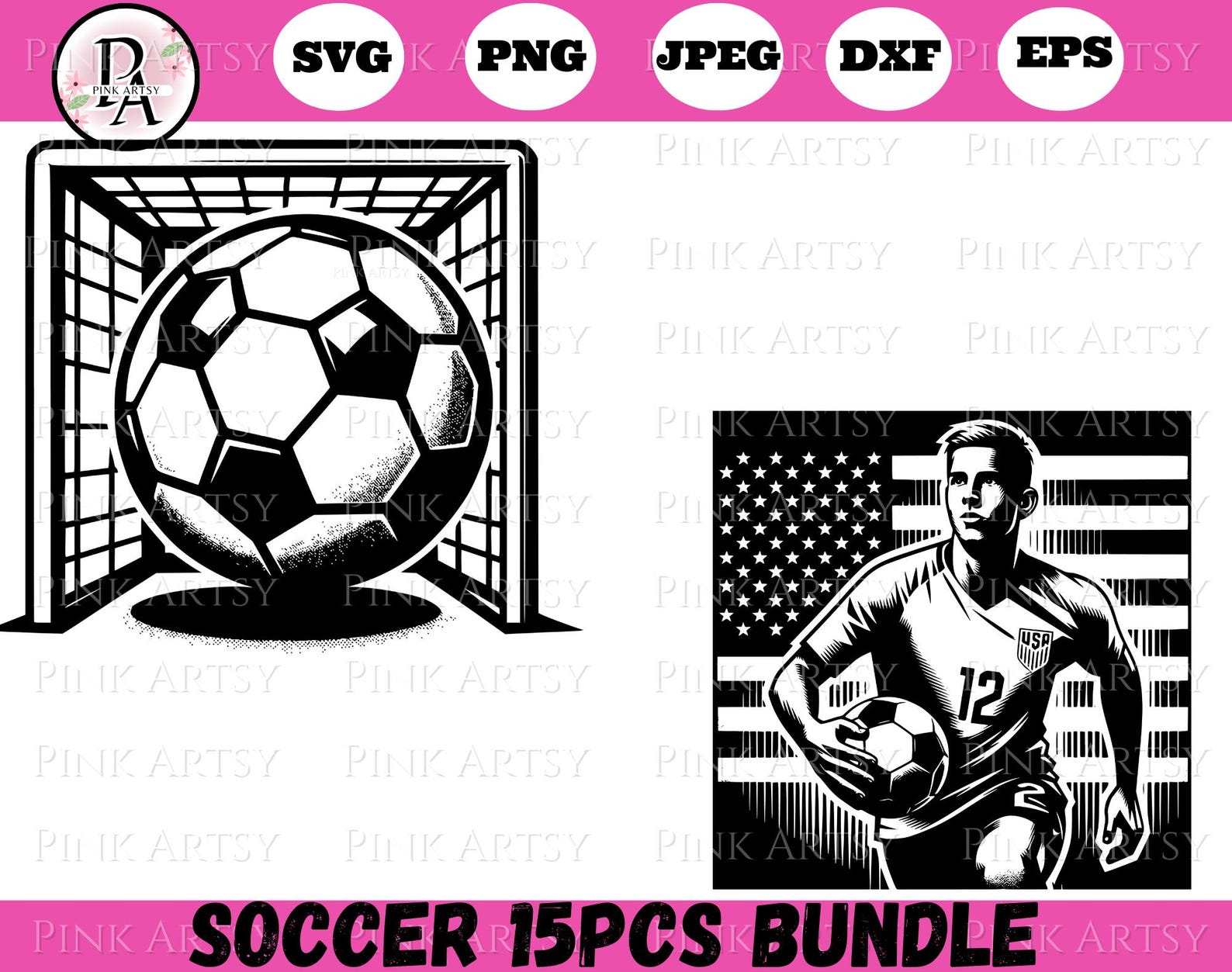 Soccer Bundle Svg Png Jpeg Dxf Eps Soccer Player Clipart Soccer Game ...