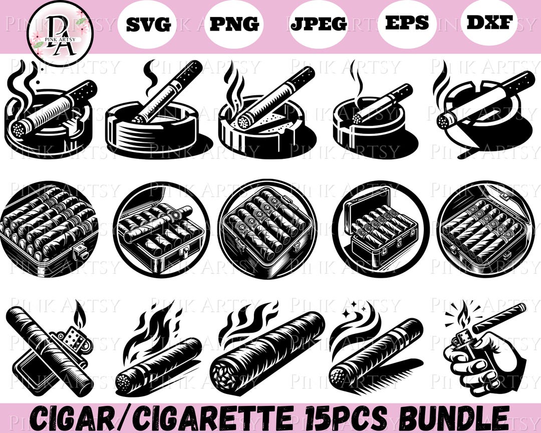 Cigar Bundle Cigarette Bundle Svg Png Jpeg Lightning Cigar Clipart ...