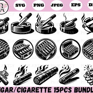 Cigar Bundle Cigarette Bundle Svg Png Jpeg Lightning Cigar Clipart ...