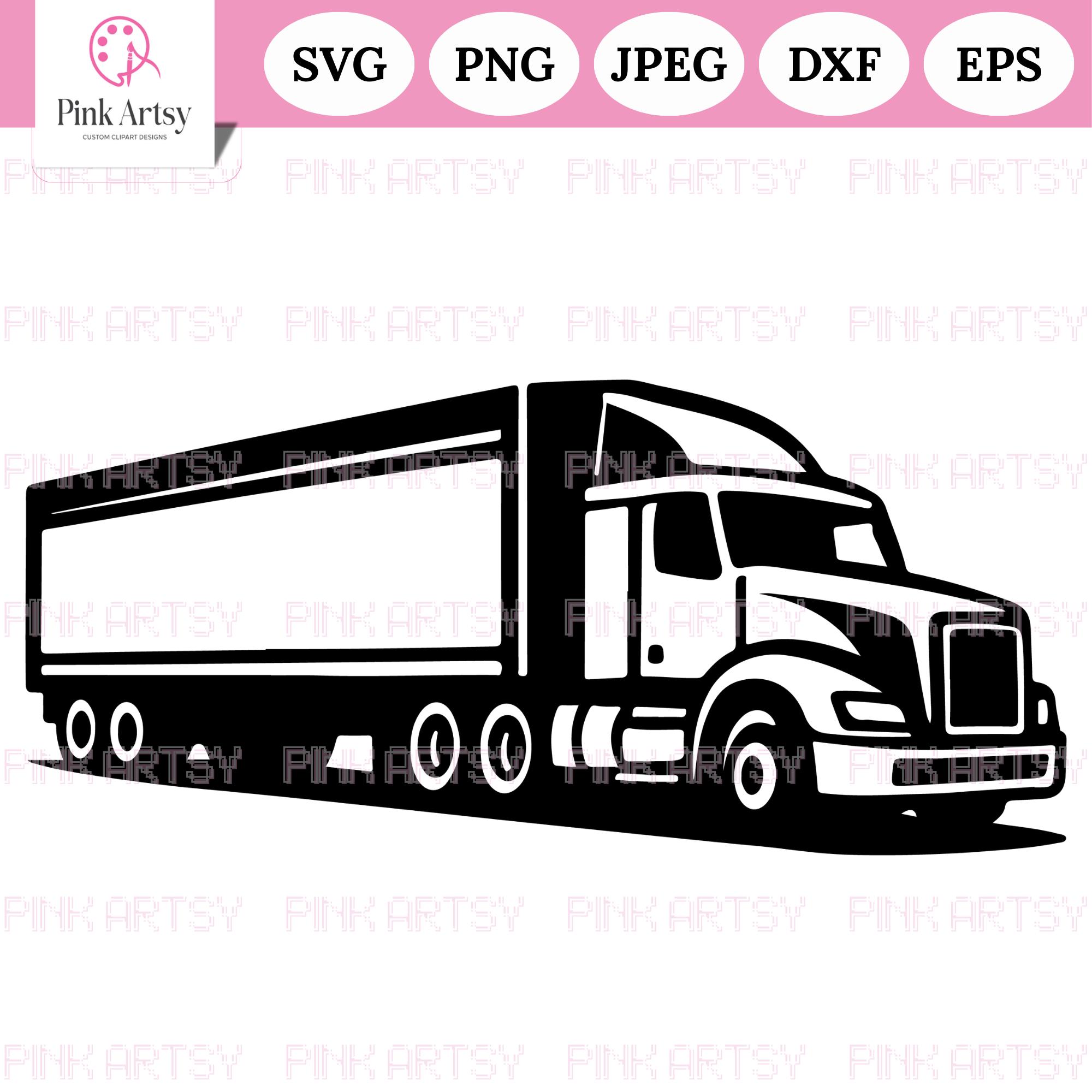 Semi Truck SVG Bundle: Trailer Truck Clipart, Vector Art (digital ...