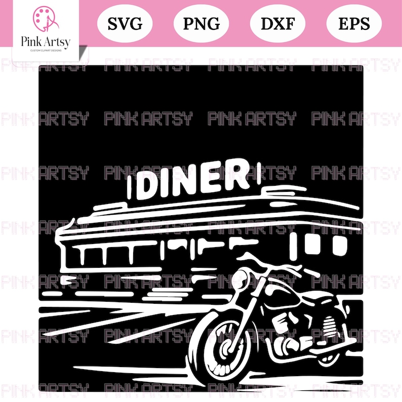 Retro Diner SVG Clipart Bundle | 1950s American Restaurant Designs ...