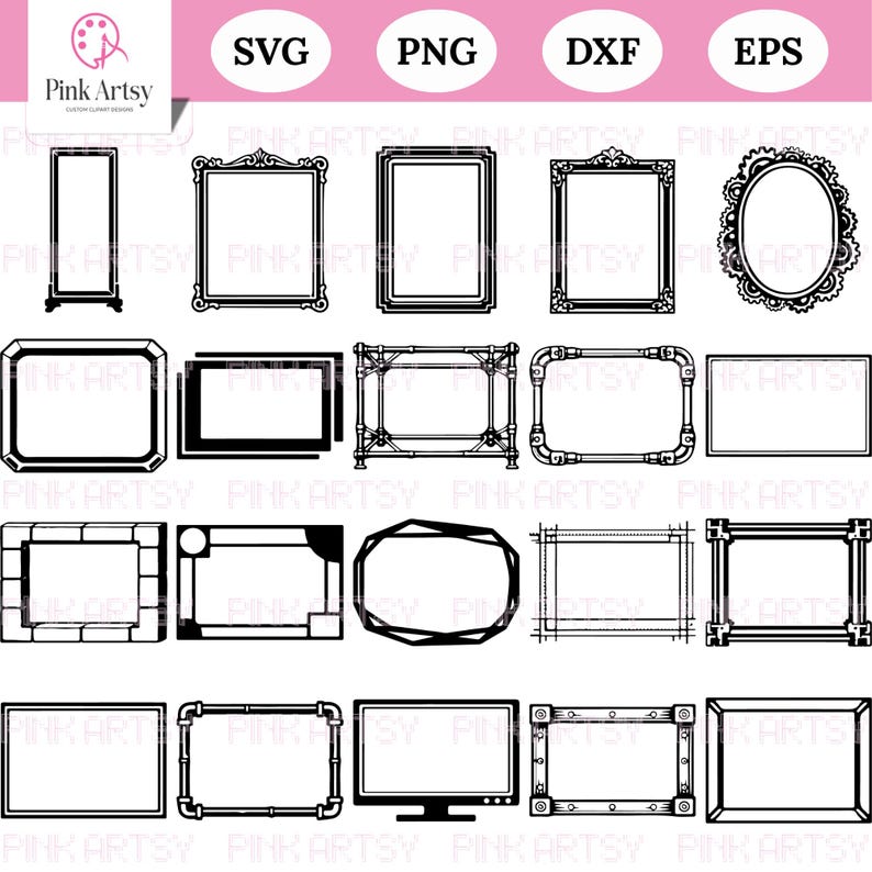 Photo Frame SVG Mega Bundle | 100 Vintage & Modern Border Cut Files ...