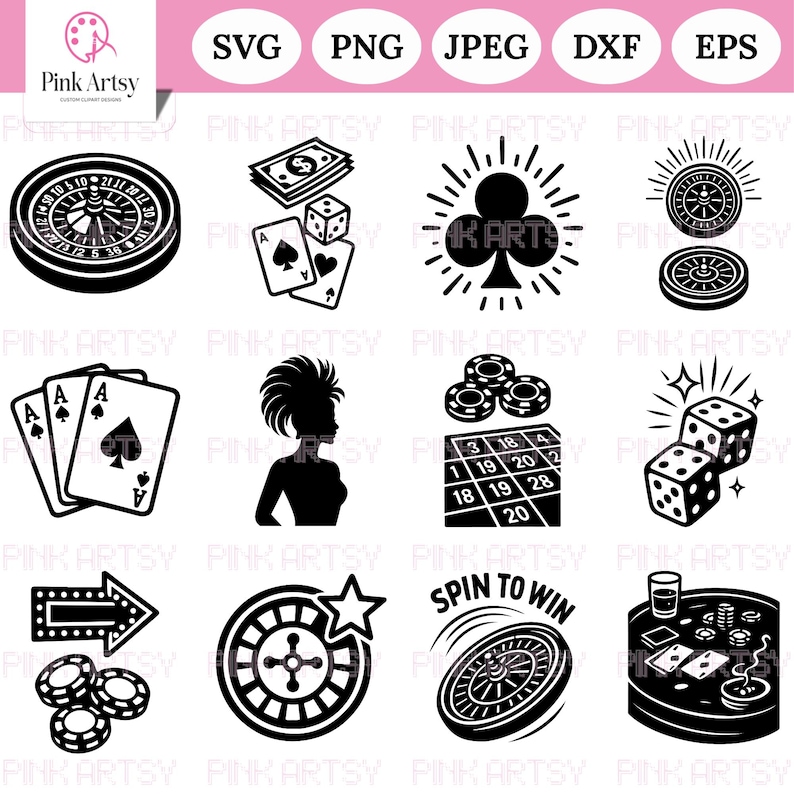 Casino SVG Bundle: 60 Las Vegas Cricut Files (digital Download) - Etsy