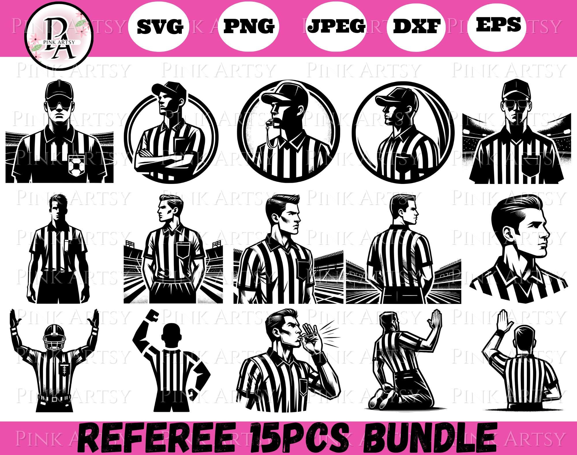 Referee SVG Bundle: Sports Official Clipart (svg, Png, Jpeg, Dxf, Eps ...