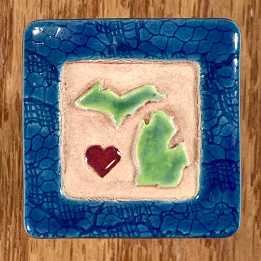 Michigan Knob: Ceramic Stoneware Cabinet Drawer Pull - Etsy