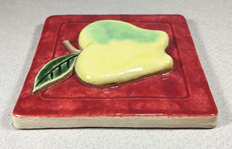 Golden Delicious Apple Ceramic Art Tile - 4x4 Inch Accent Tile - Etsy