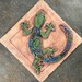 Gecko Tile, 4 Inch Ceramic Art Tile Garden Tile Accent Tile Lizard Blue ...