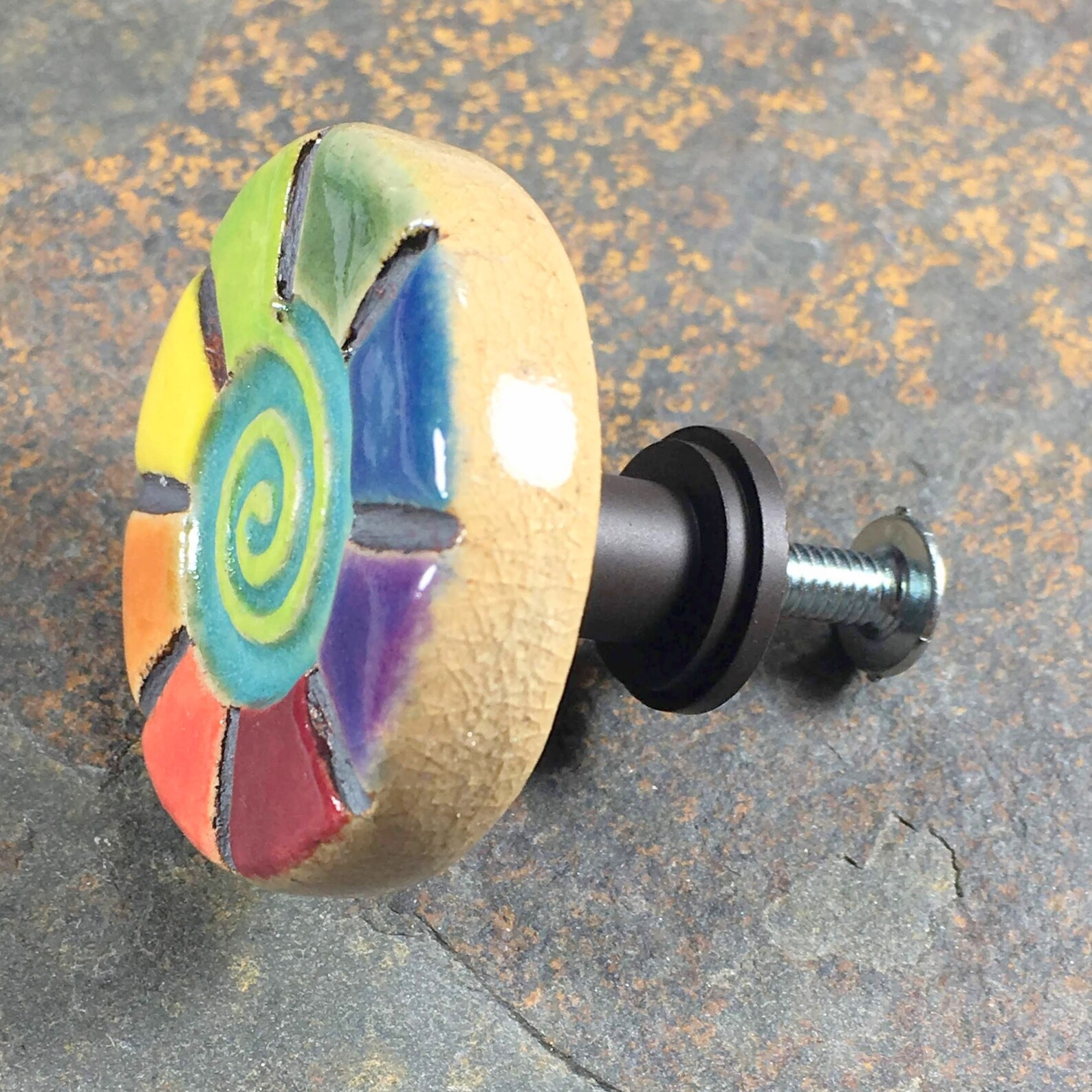 Boho Knob Ceramic Pull Cabinet Hardware Drawer Pull - Etsy