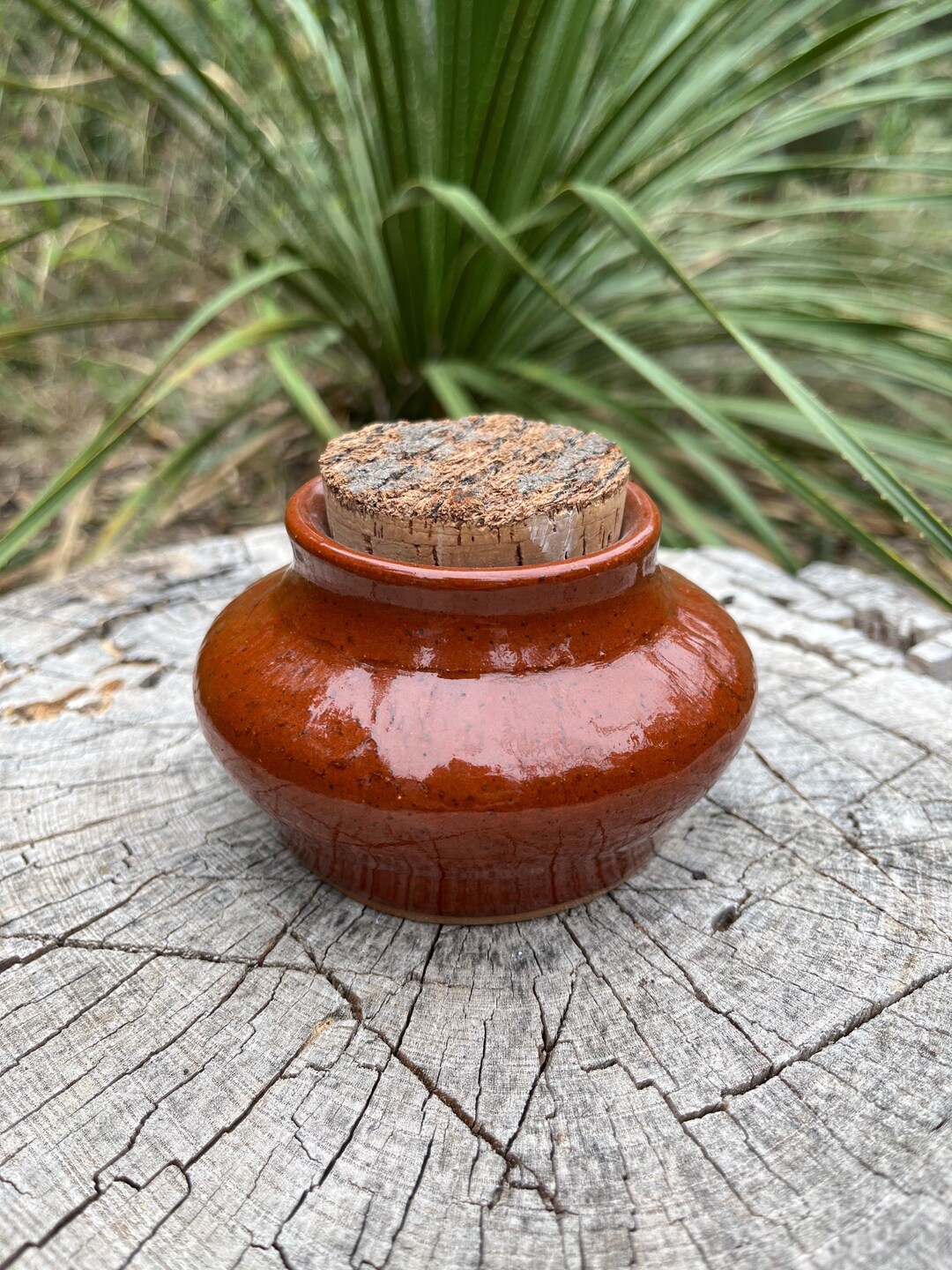 Handmade Pottery Jar With Corked Lid and Terra Cotta Red Glaze. - Etsy