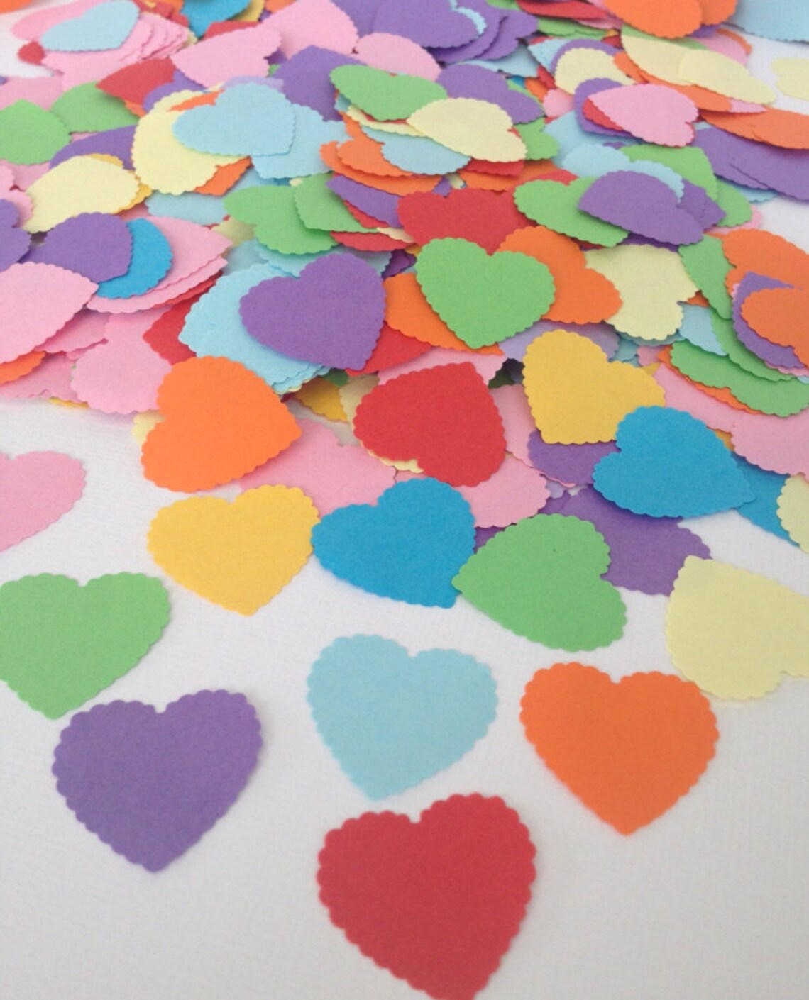 Rainbow Paper Heart Handmade Confetti Vintage Shabby Chic - Etsy
