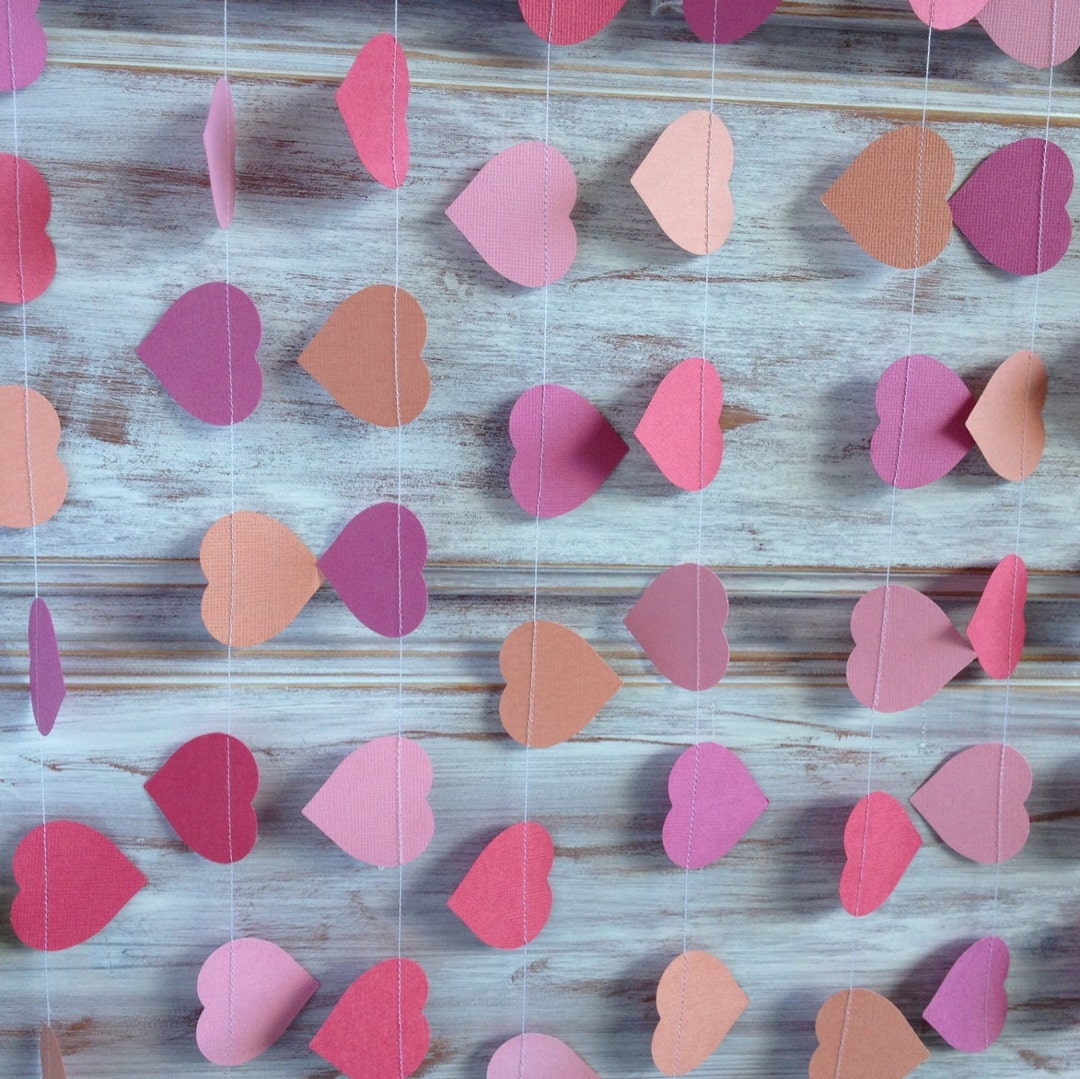 3 Metres Tropical Collection Coral Crush Pink Heart Garland Shabby Chic ... 3 Metres Tropical Collection Coral Crush Pink Heart Garland Shabby Chic ...