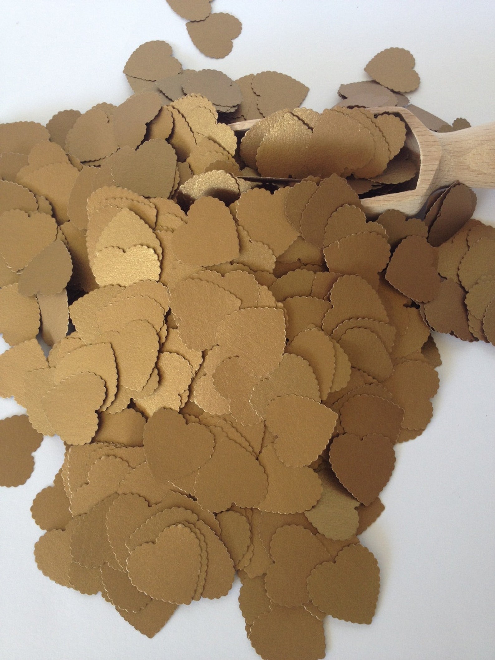 Metallic Gold Heart Wedding Confetti- Vintage Shabby Chic - Wedding ...